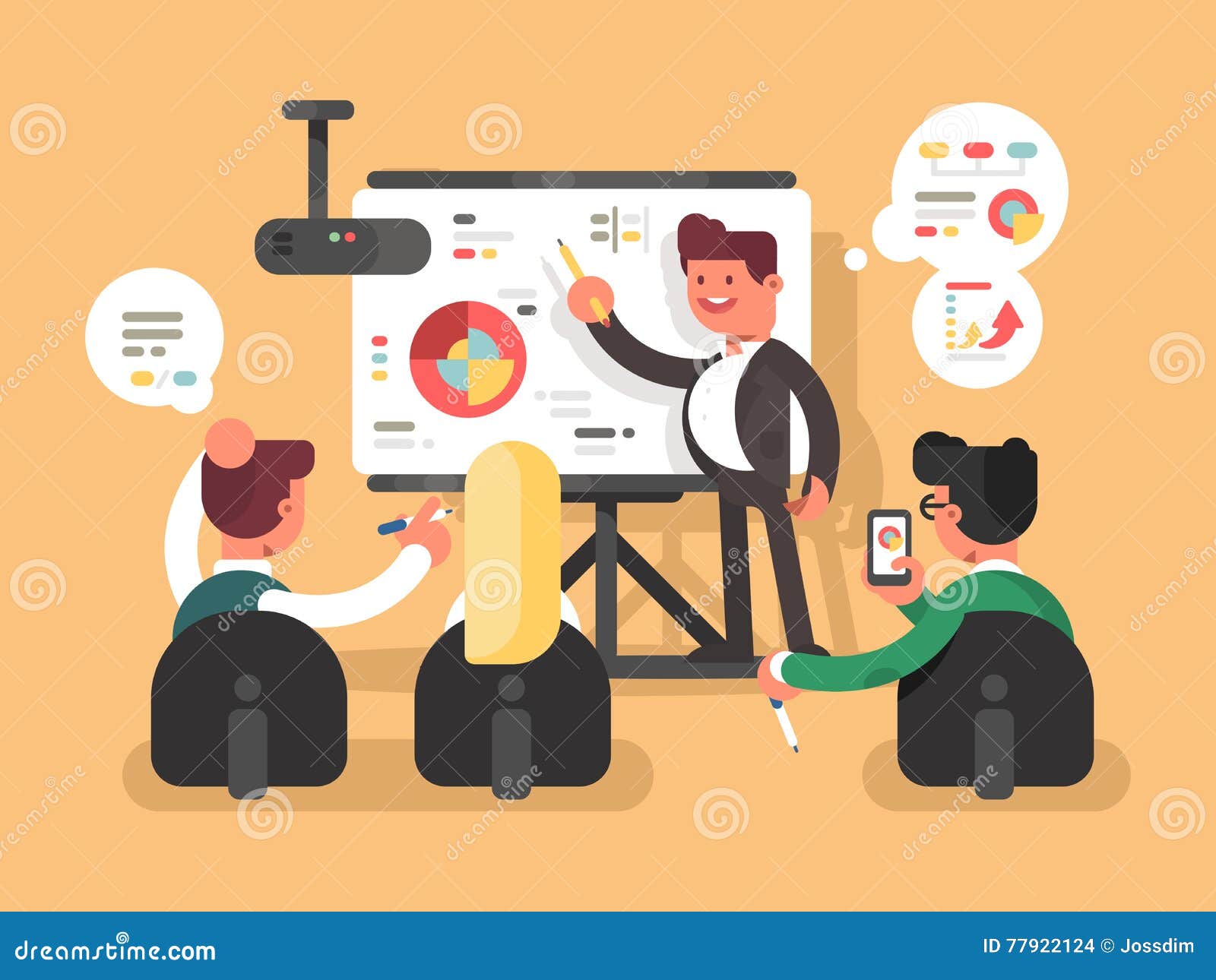 Business Report Presentation Stock Vector - Illustration of executive ...