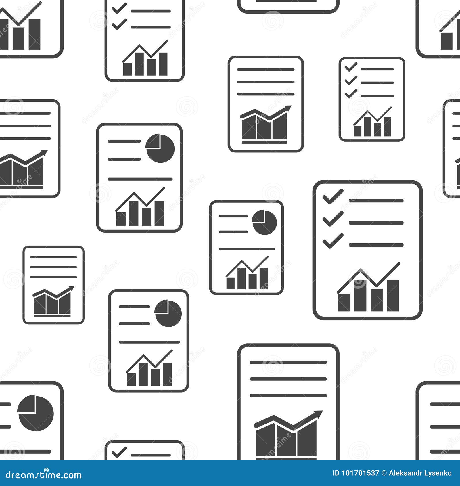 Business Report Seamless Pattern. Business Concept Document Pict Stock ...