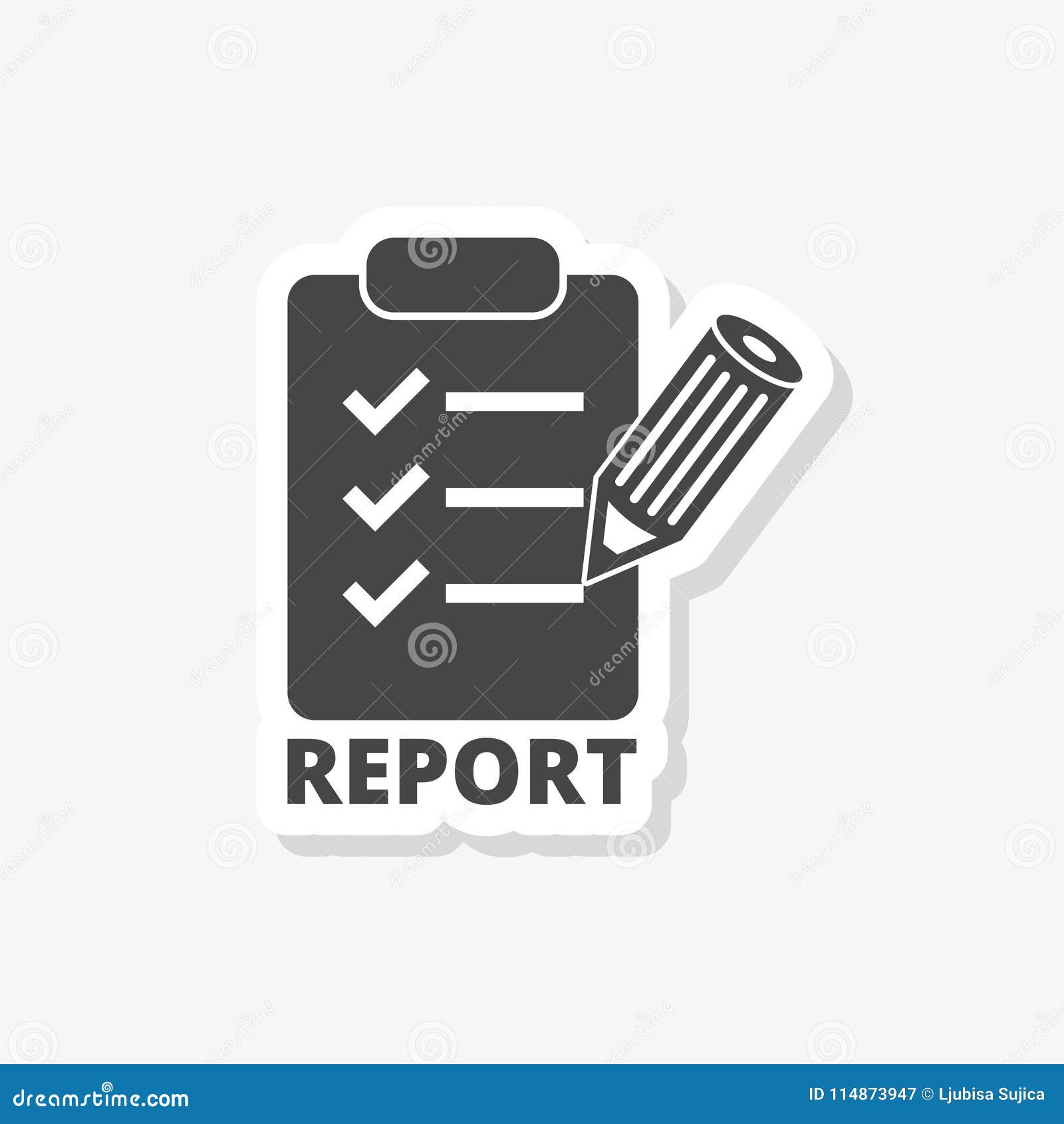 Business Report Sticker, Simple Vector Icon Stock Vector - Illustration ...