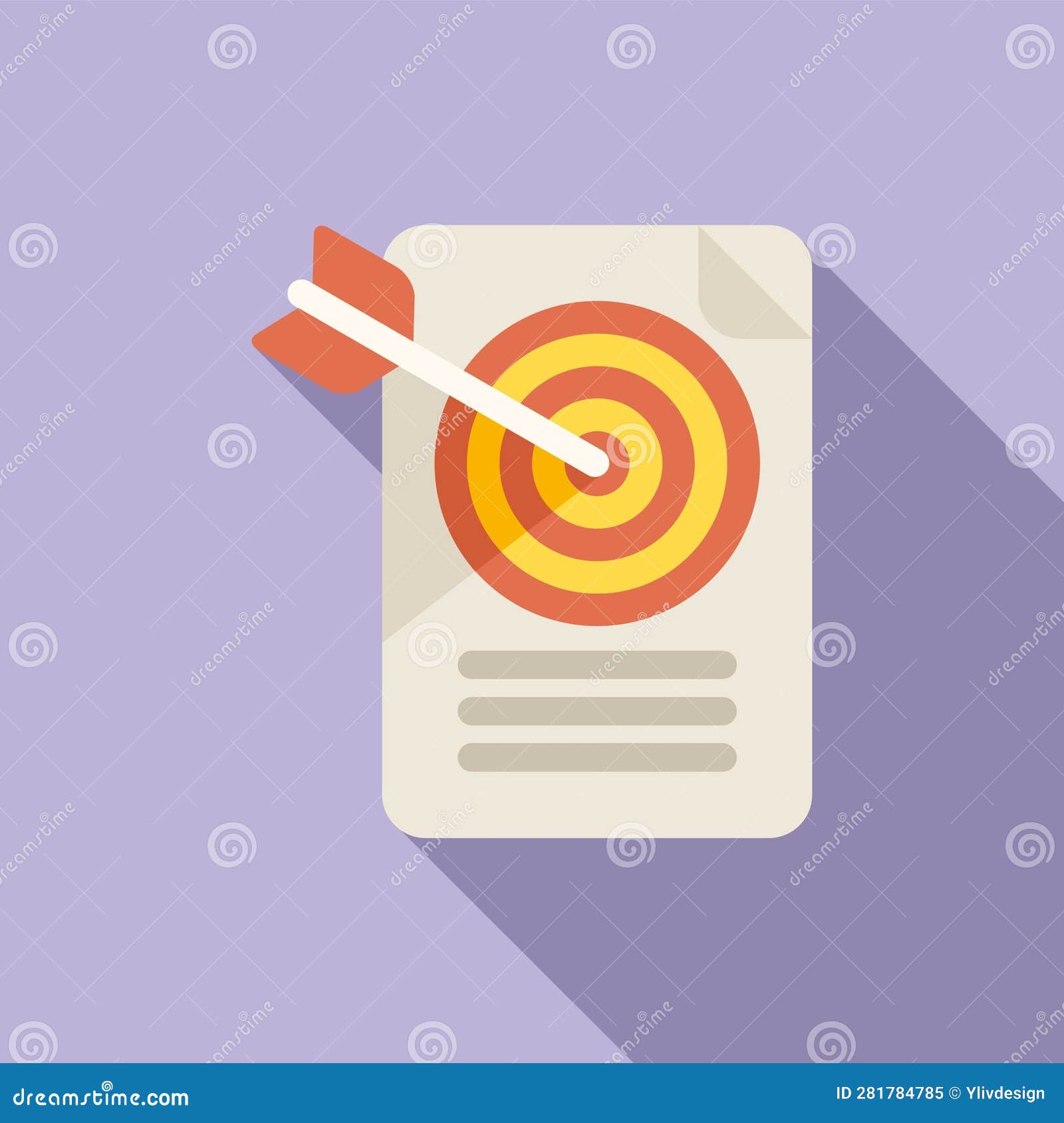 Business Report Target Icon Flat Vector. Data Document Stock Vector ...