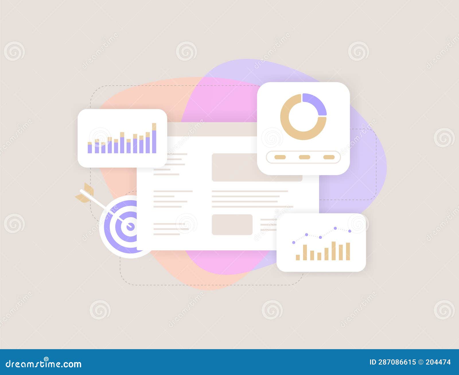 Business Reporting Dashboard with Chart and Graphs Concept. Business ...