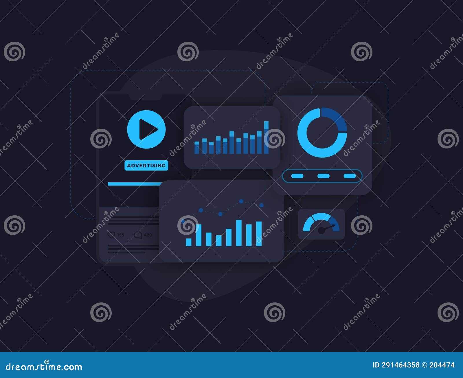 Business Reporting Line Icon Concept. Business Reporting Vector Linear ...