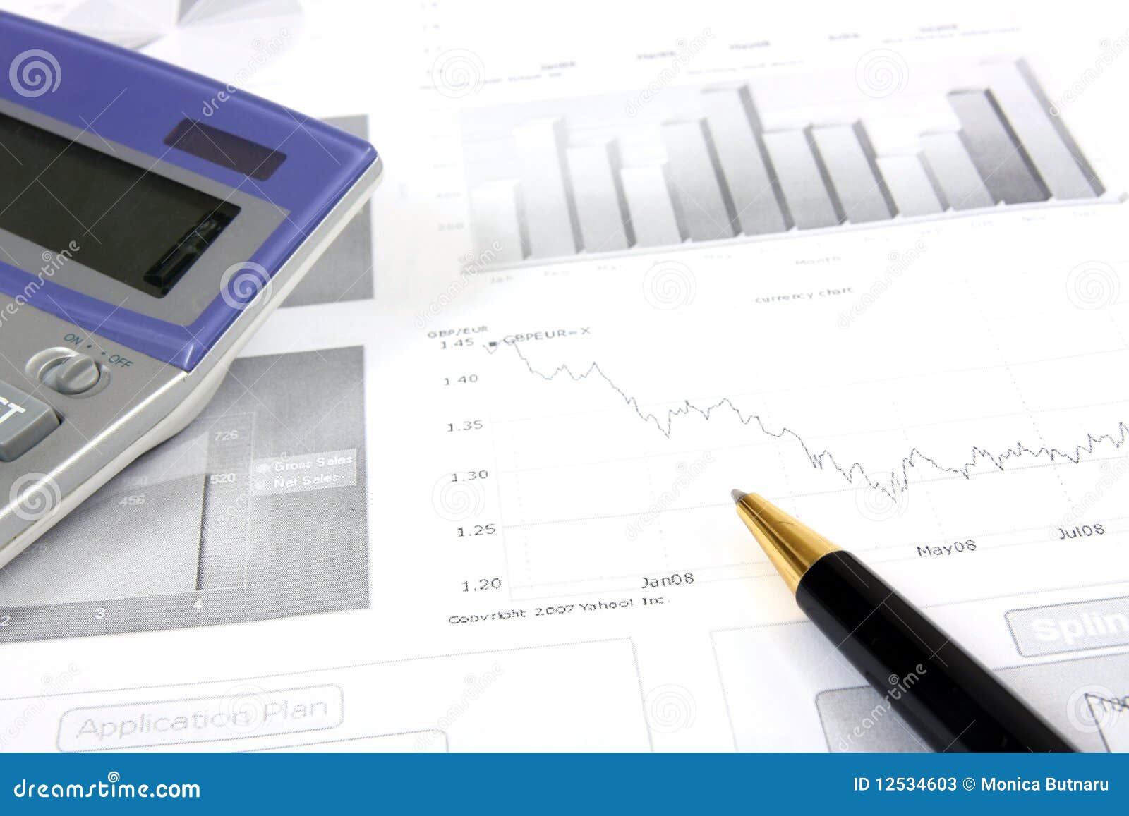 Business Reports Monitoring Stock Image - Image of money, graphs: 12534603