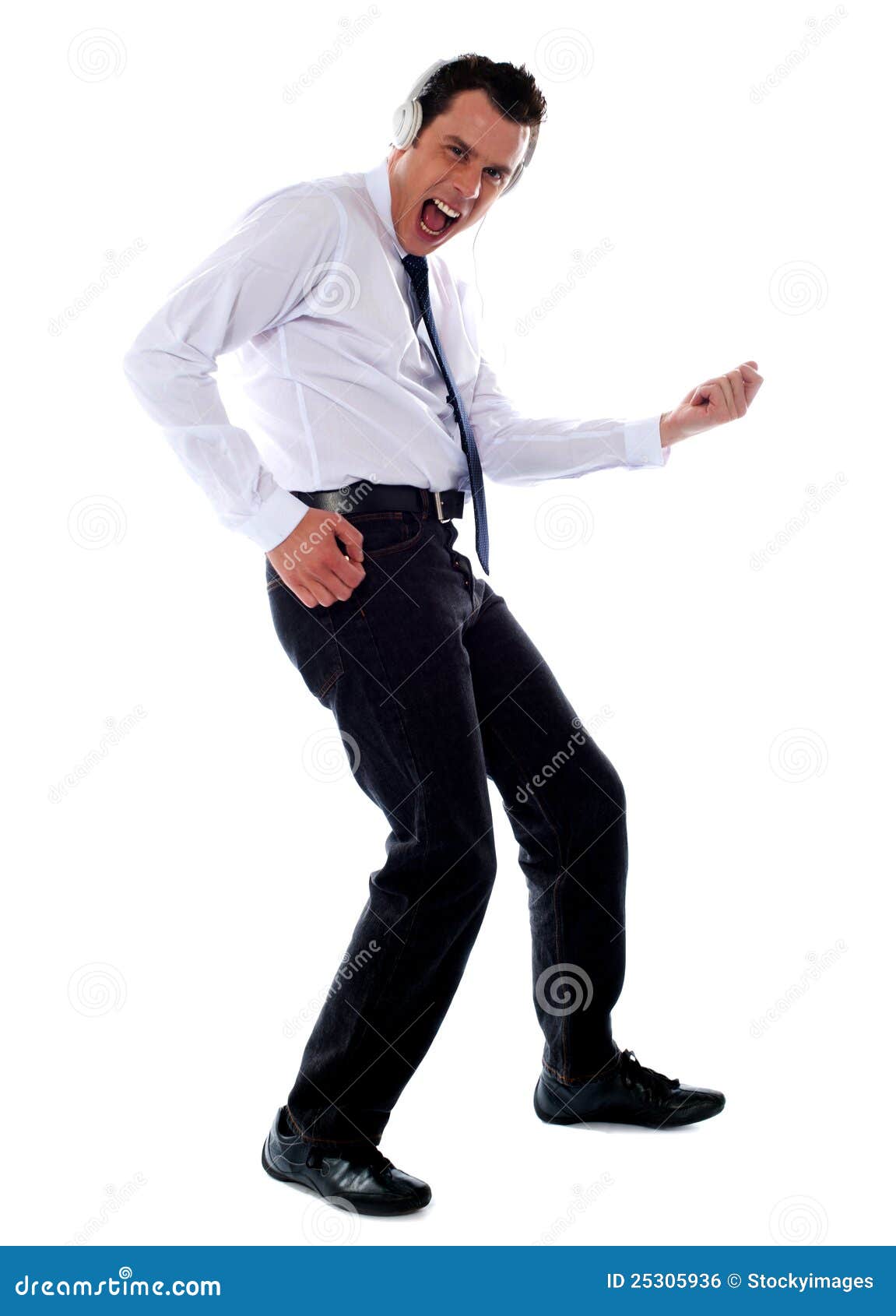 Business Representative Enjoying Music Stock Photo - Image of modern ...