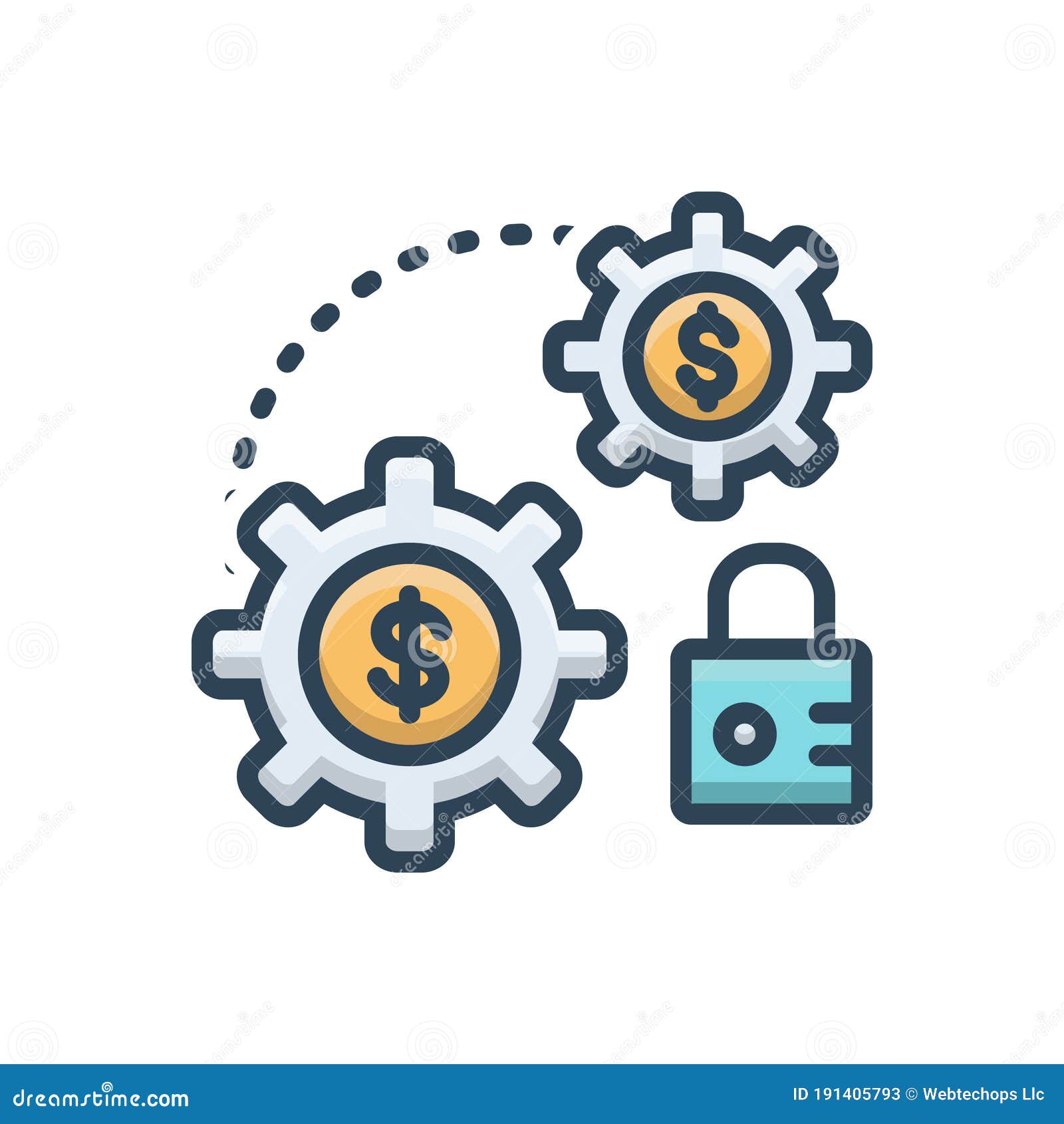 Color Illustration Icon for Business Rescue, Lock and Safety Stock ...