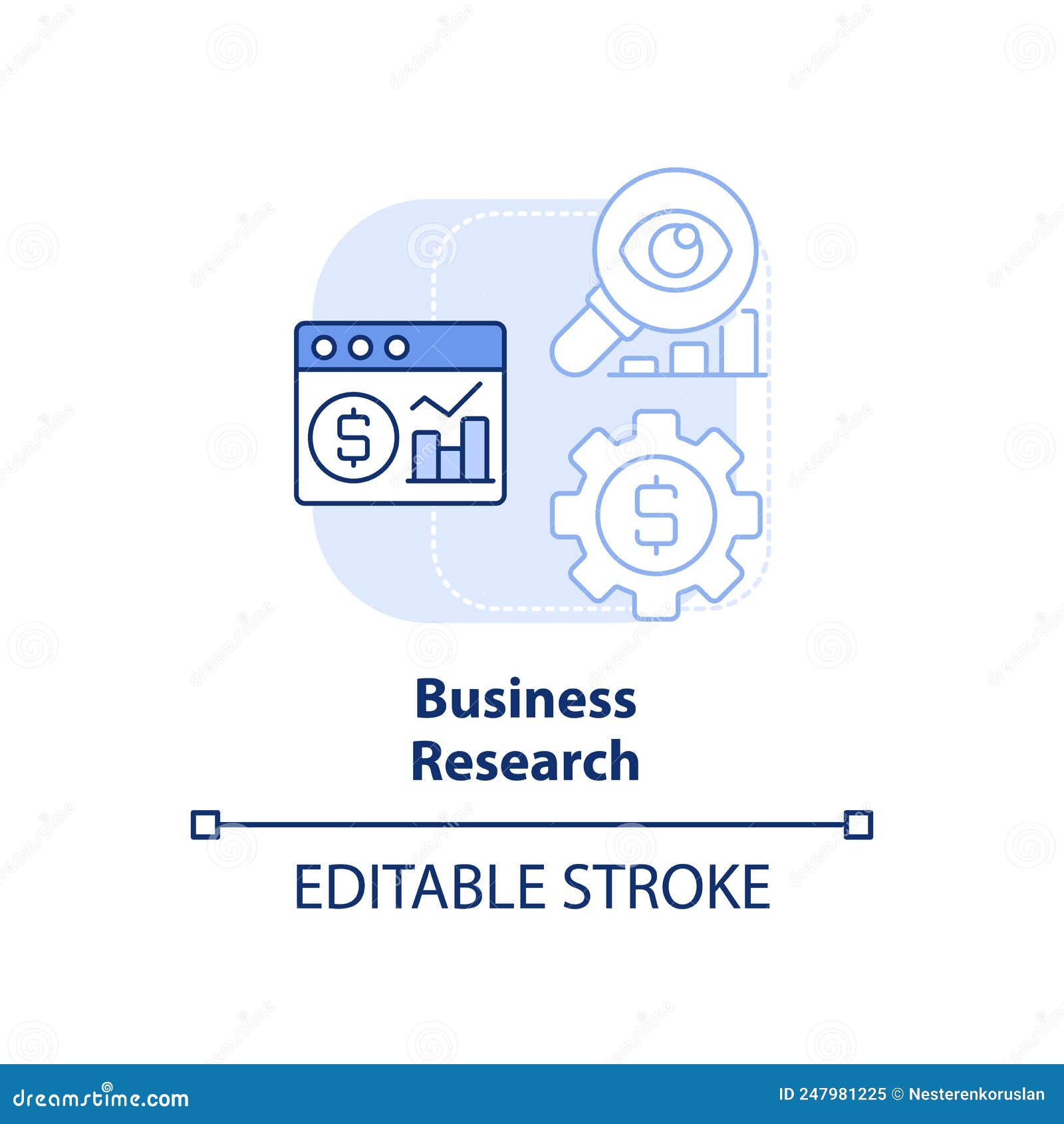 Business Research Light Blue Concept Icon Stock Vector - Illustration ...