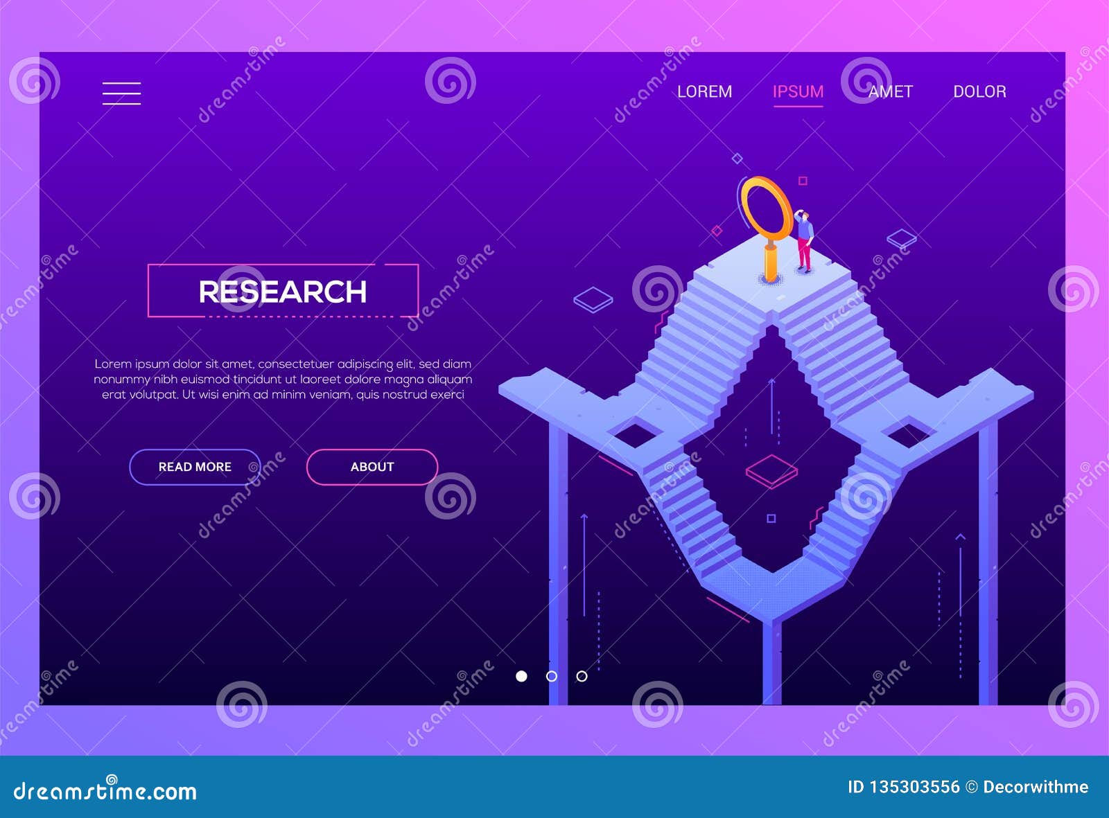 Business Research - Modern Isometric Vector Website Header Stock Vector ...