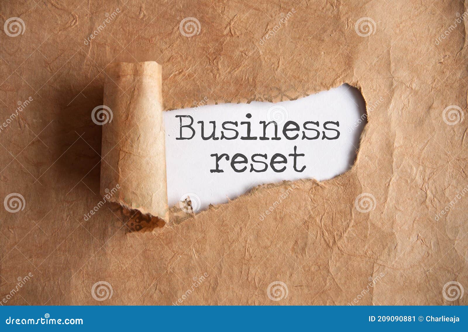 Business Reset Torn Paper Reveal Stock Image - Image of open, word ...