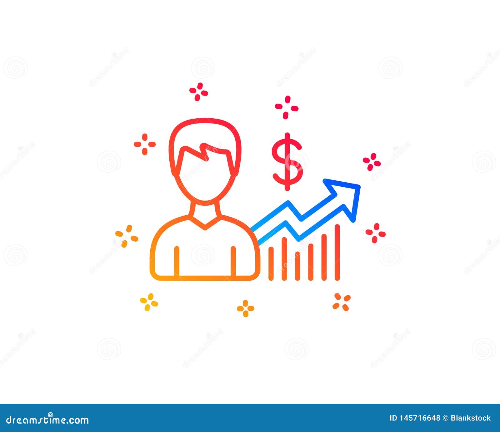 Business Results Line Icon. Dollar Sign. Vector Stock Vector ...