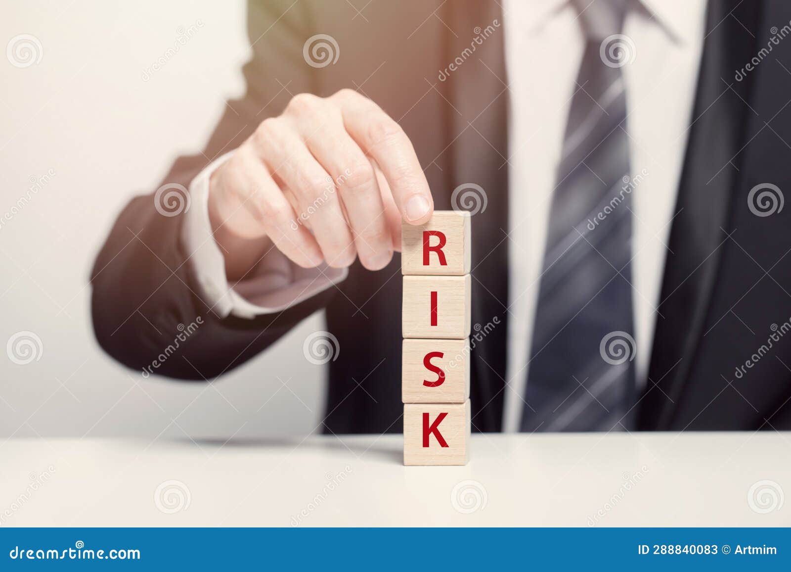Business Riks Concept, Wooden Cubes with Sing Risk Stock Image - Image ...