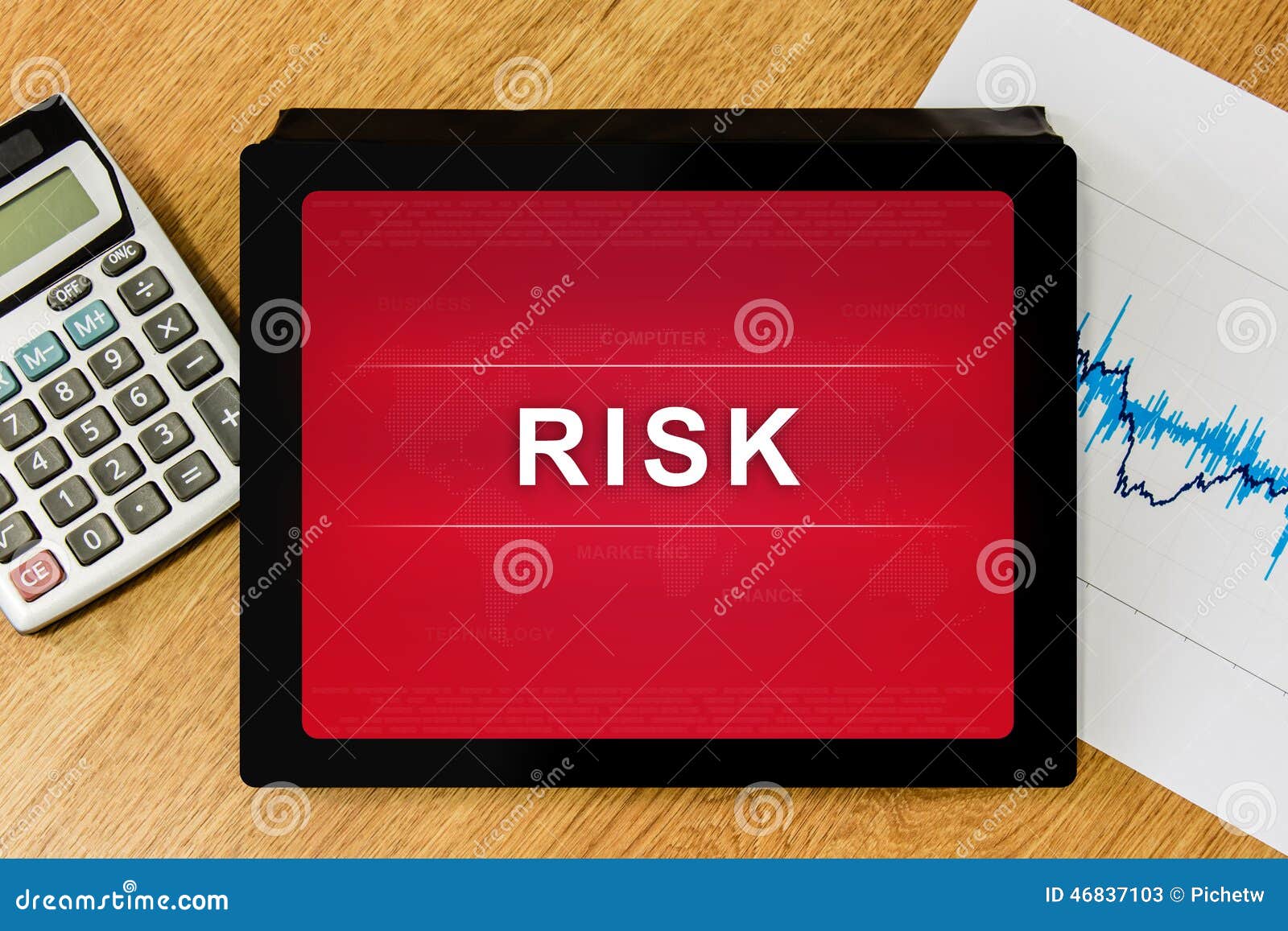 Business Risk Word on Digital Tablet Stock Image - Image of choice ...