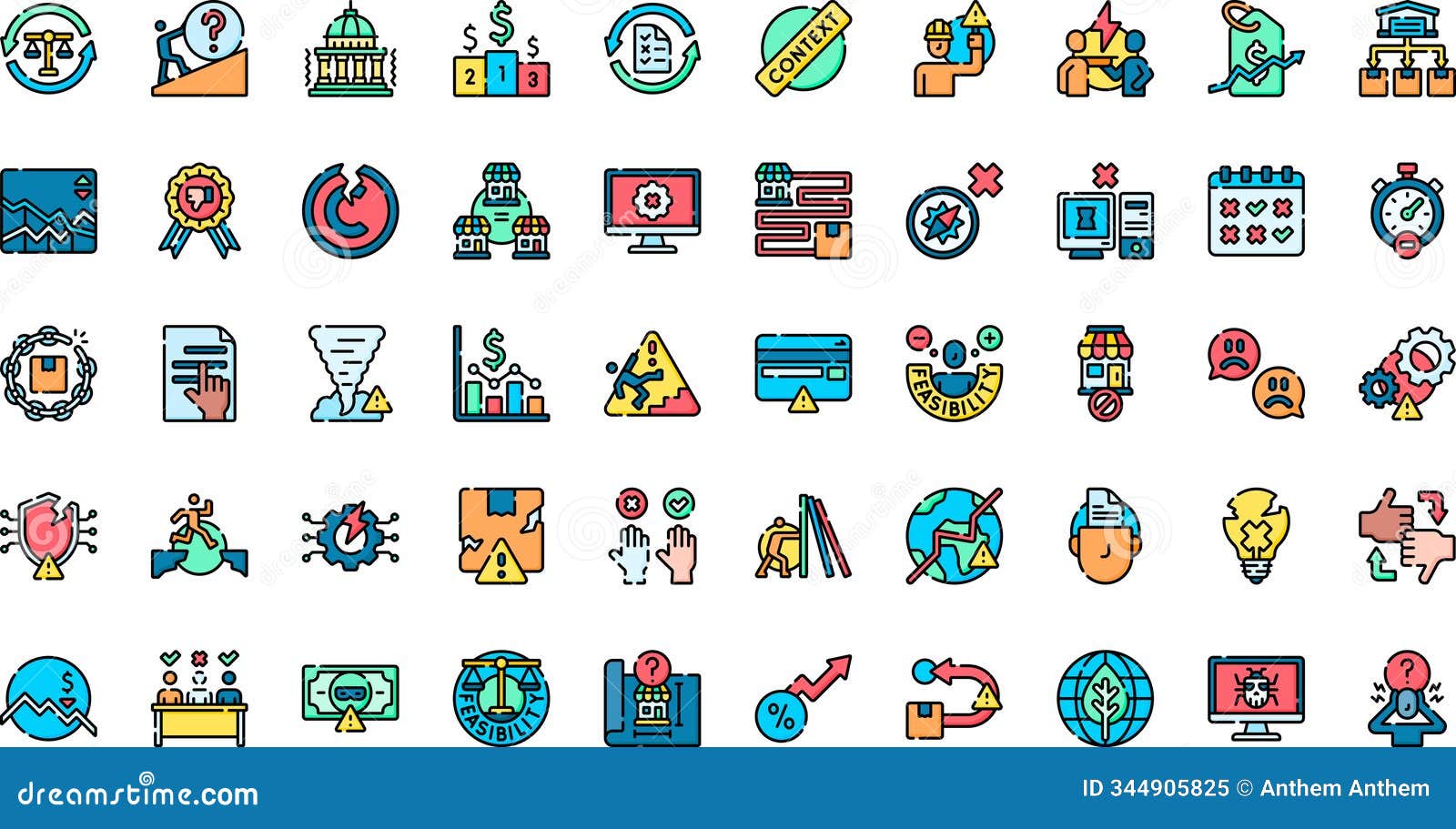 Business Risks Icons High-Quality Vector Icons Collection with Editable ...