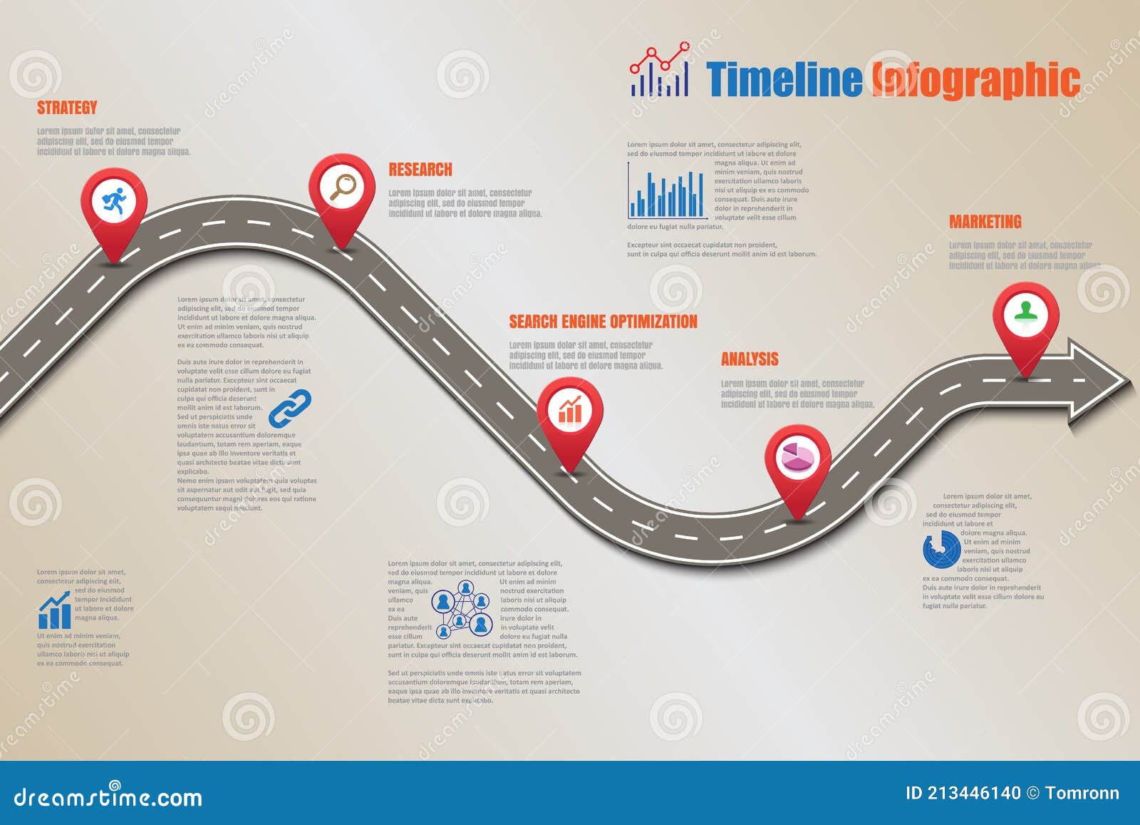 Road Map Timeline Infographic, Vector Illustration Stock Vector ...