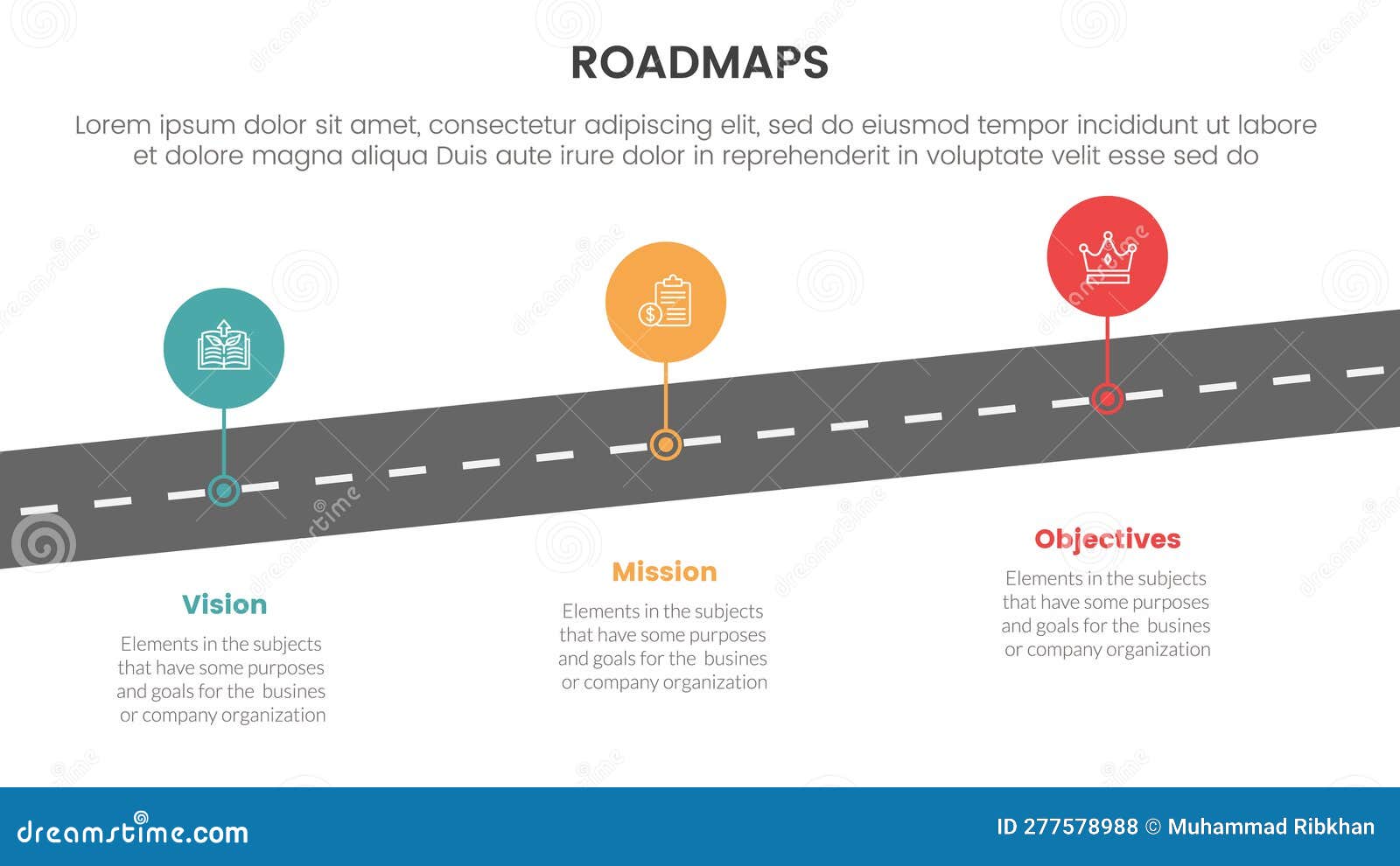 Business Roadmaps Process Framework Infographic 3 Stages with Skew Road ...