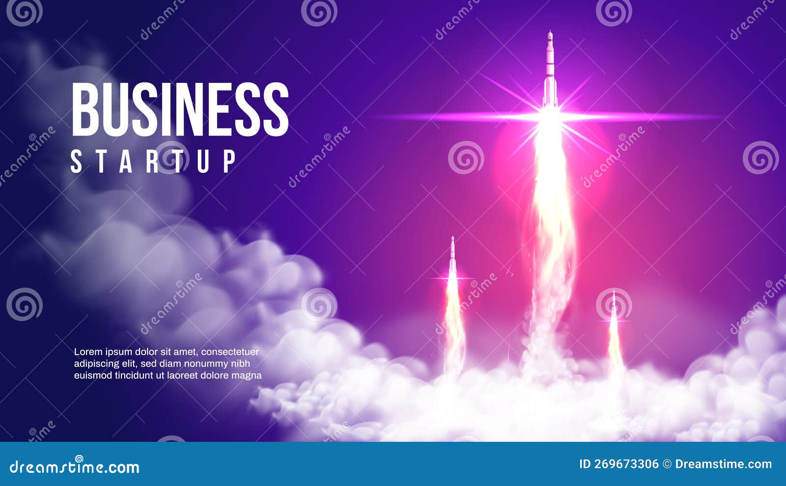 Business Rockets Launch Poster Stock Vector - Illustration of signal ...