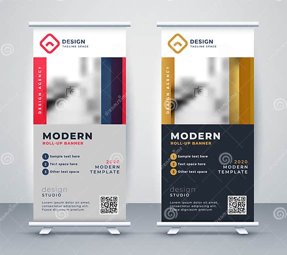 Business Roll Up Stand Presentation Template Stock Vector ...