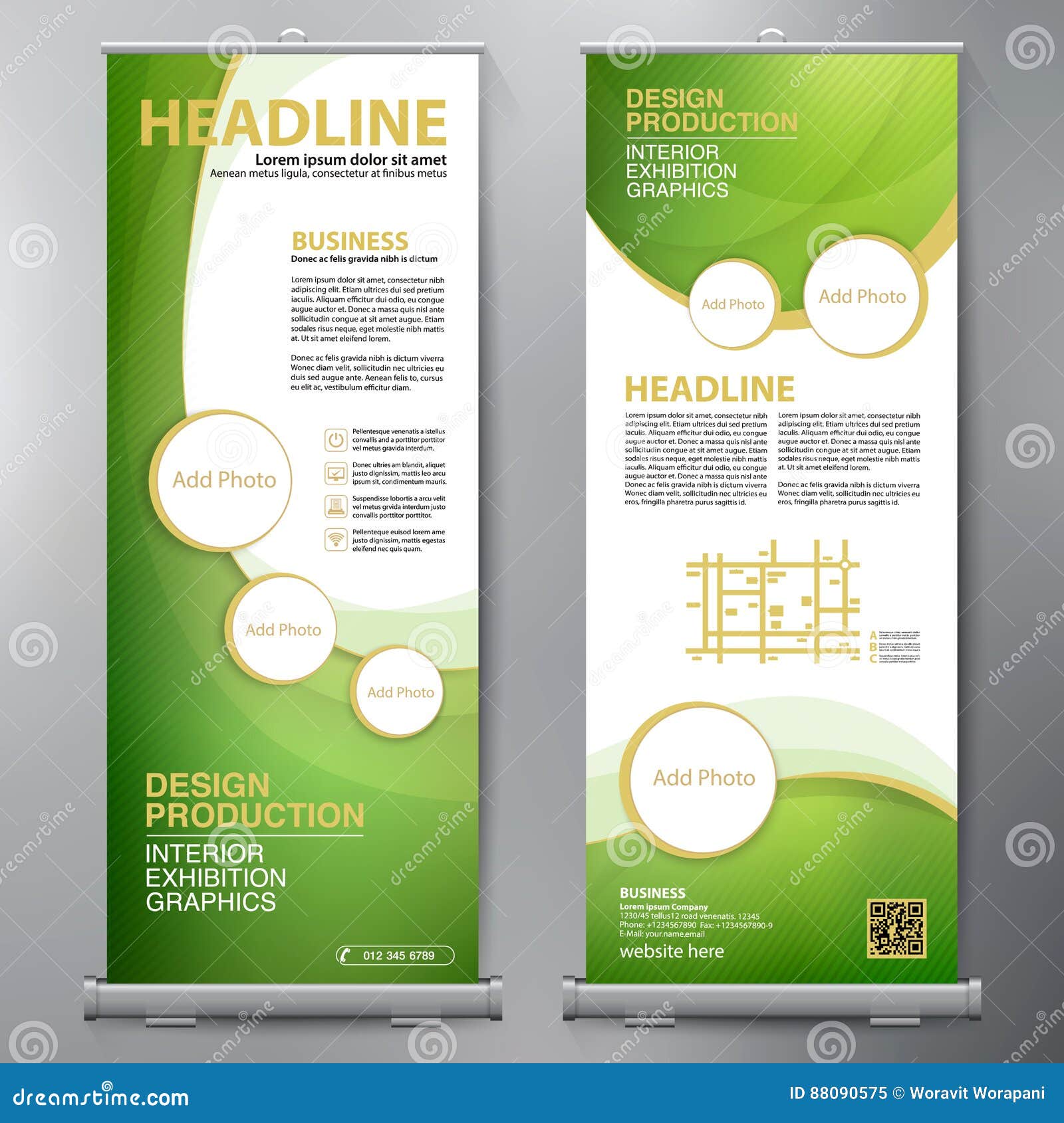 Business Roll Up. Standee Design. Banner Template Stock Vector ...