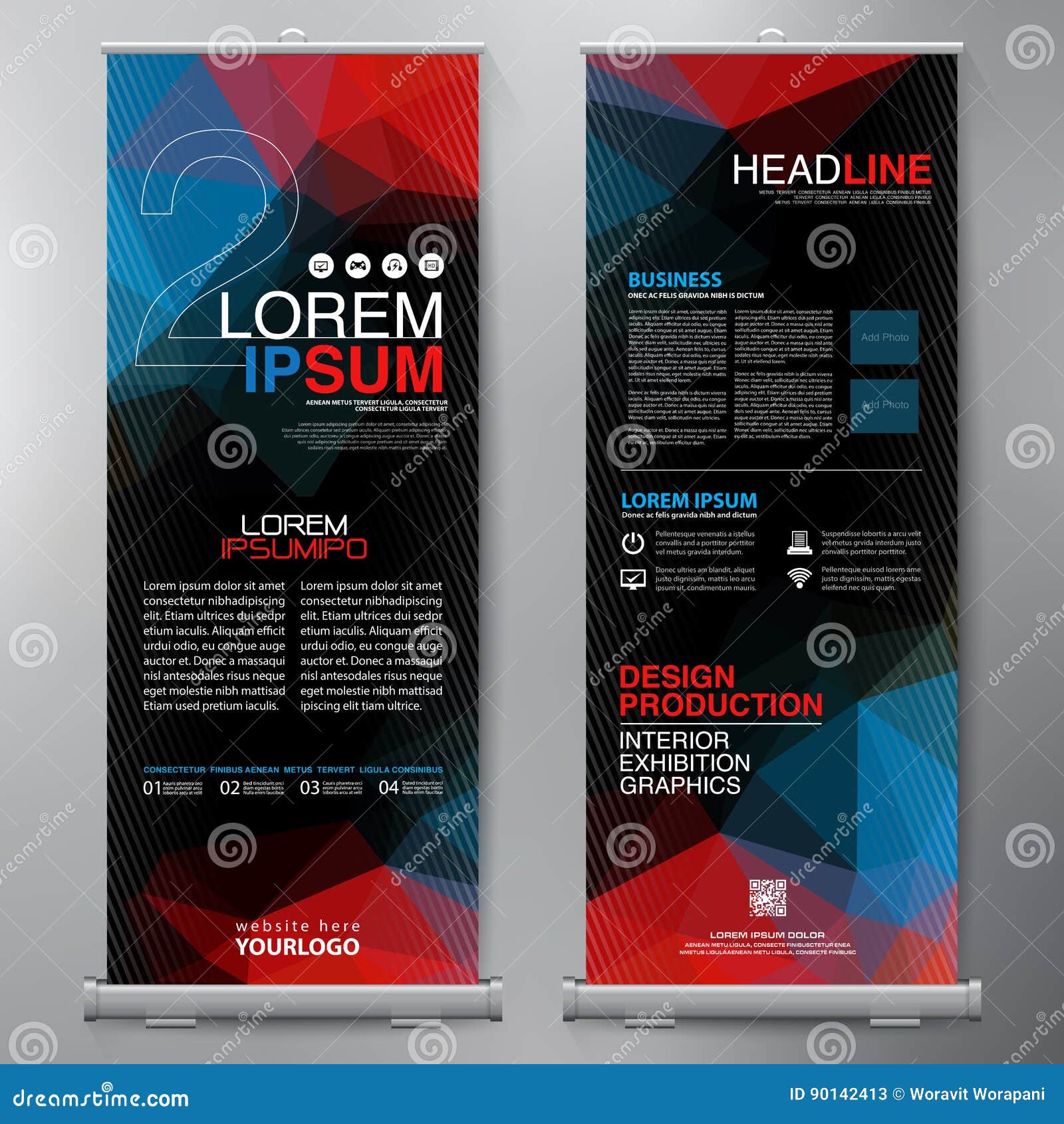 Business Roll Up. Standee Design. Banner Template Stock Vector ...