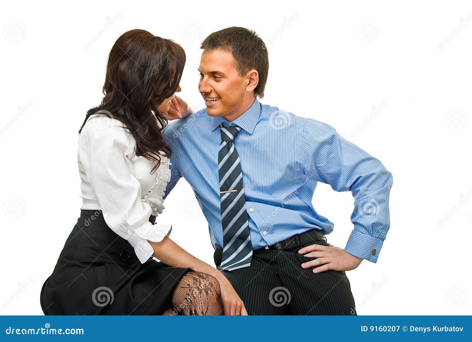 Business romance stock image. Image of kissing, brunette - 9160207