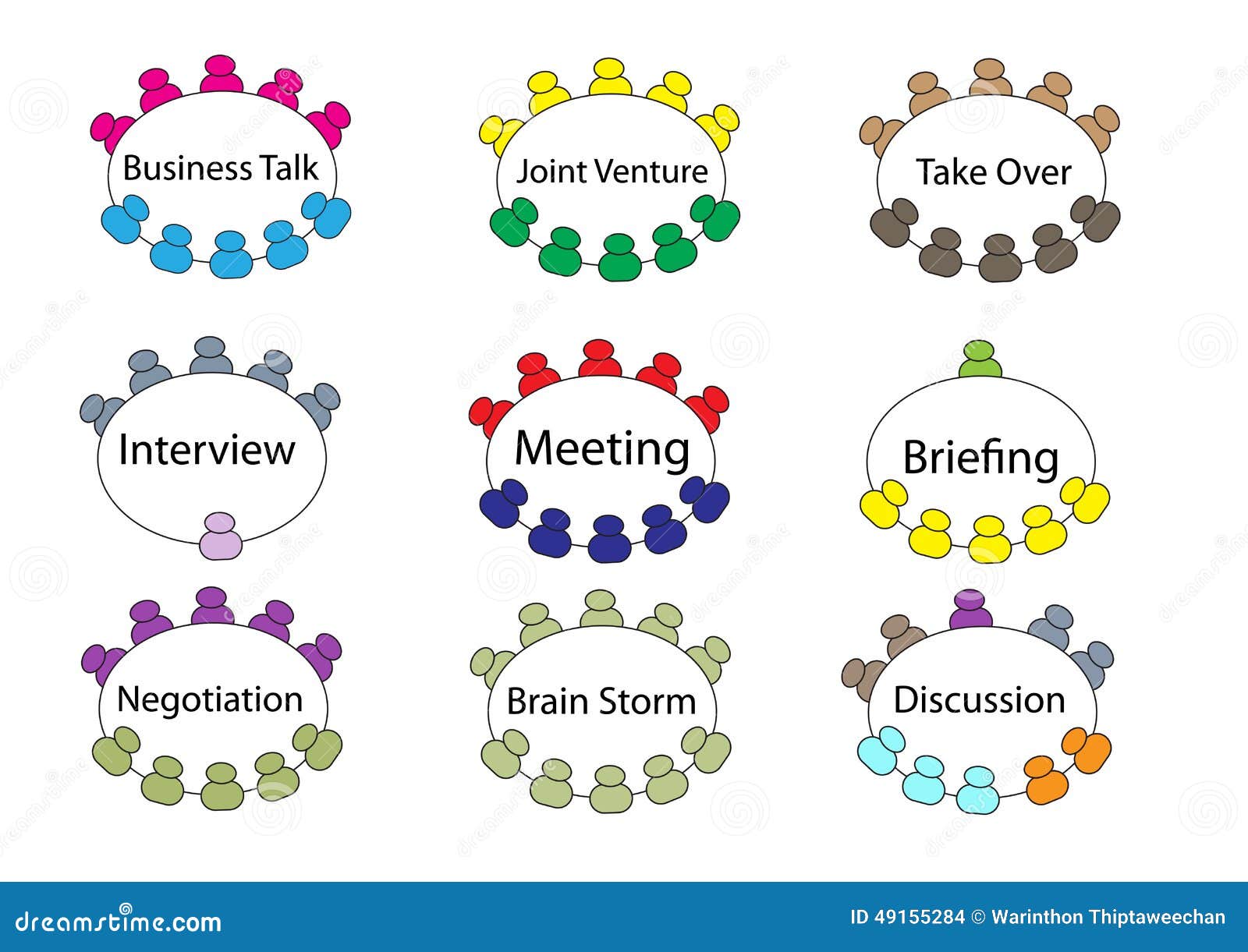 Business Round Table Meeting Stock Vector - Illustration of venture ...