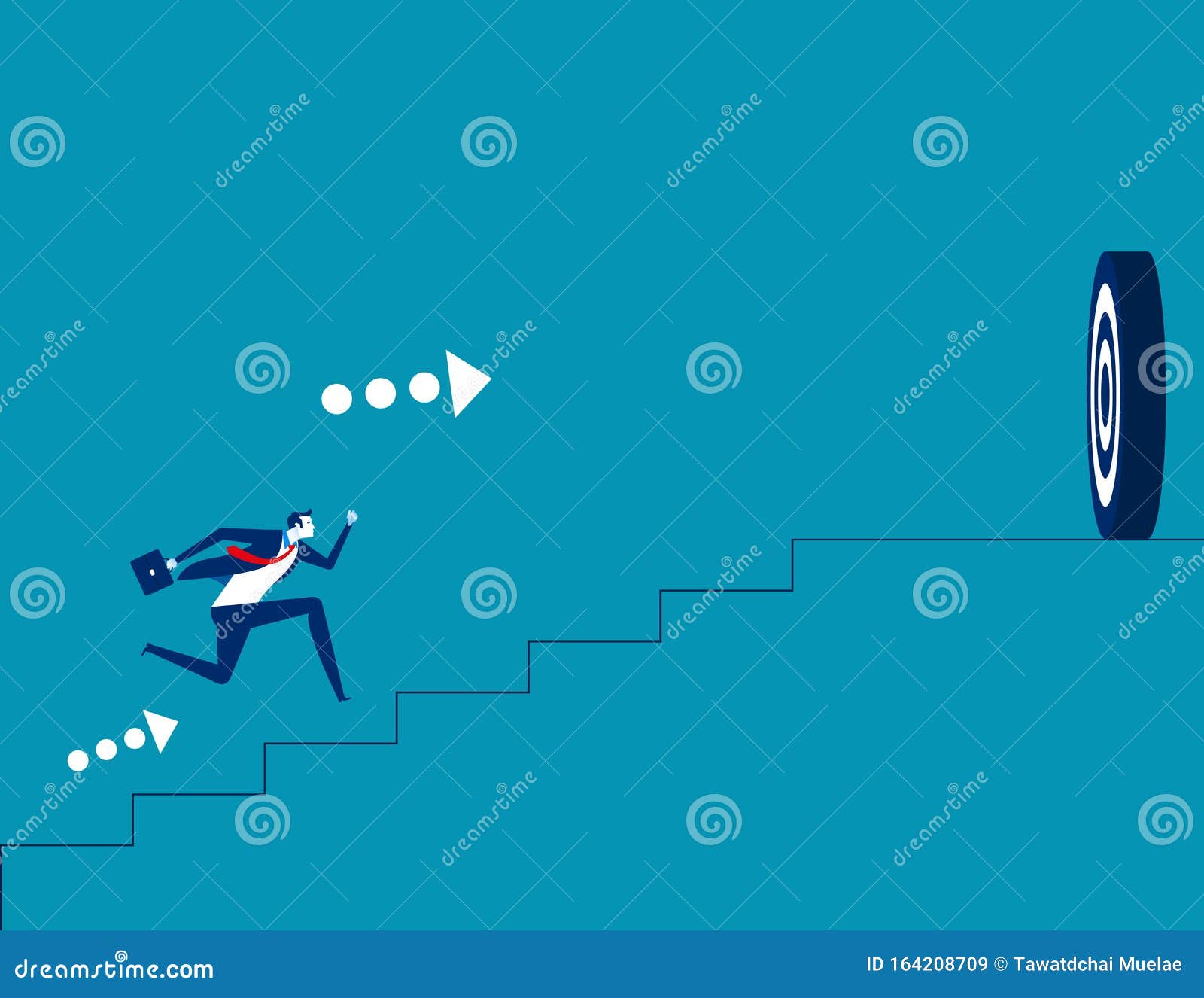 Business Running into Goal. Concept Business Vector Illustration ... Business Running into Goal. Concept Business Vector Illustration ...