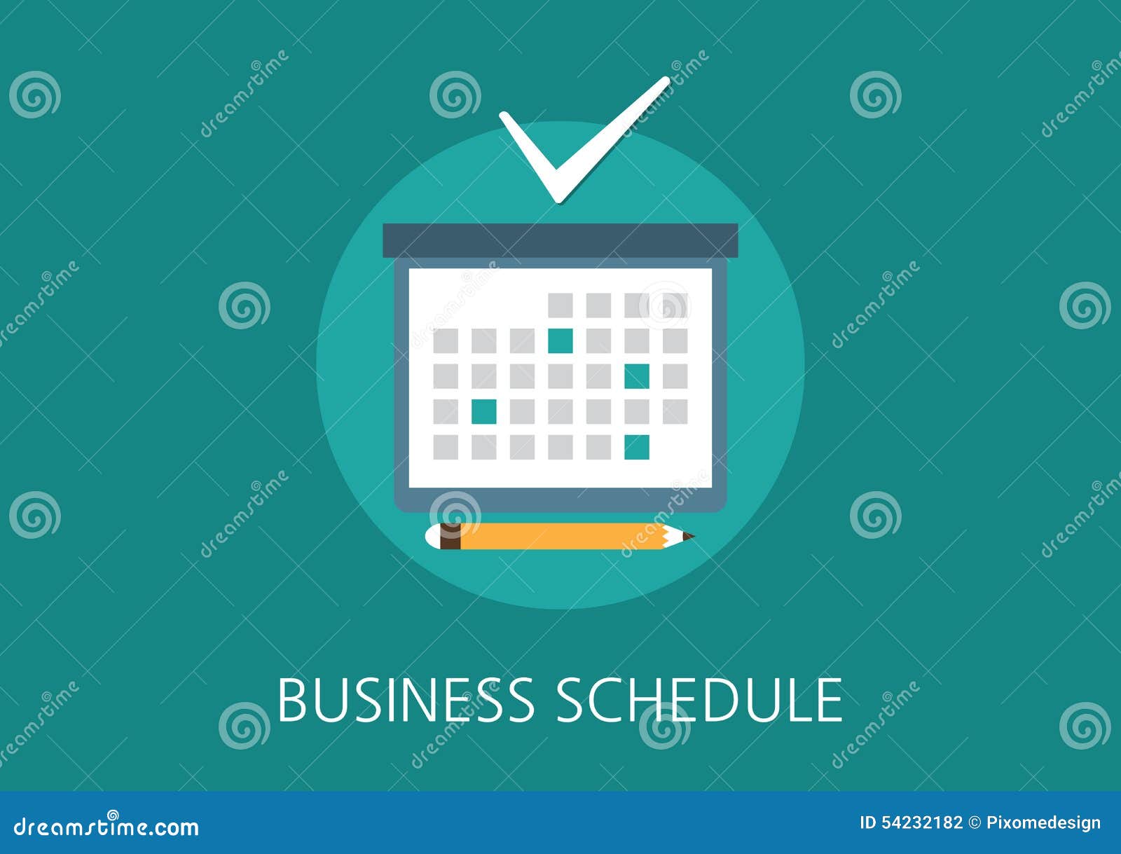 Business Schedule Concept Flat Icon Stock Vector - Illustration of ...