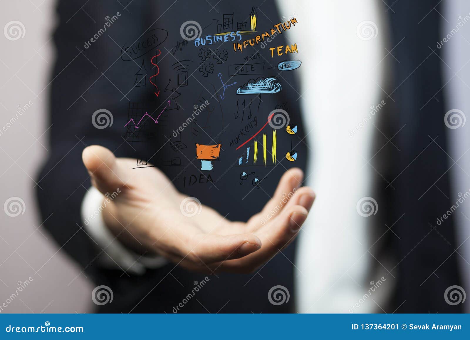 Business scheme on hand stock image. Image of mobile - 137364201