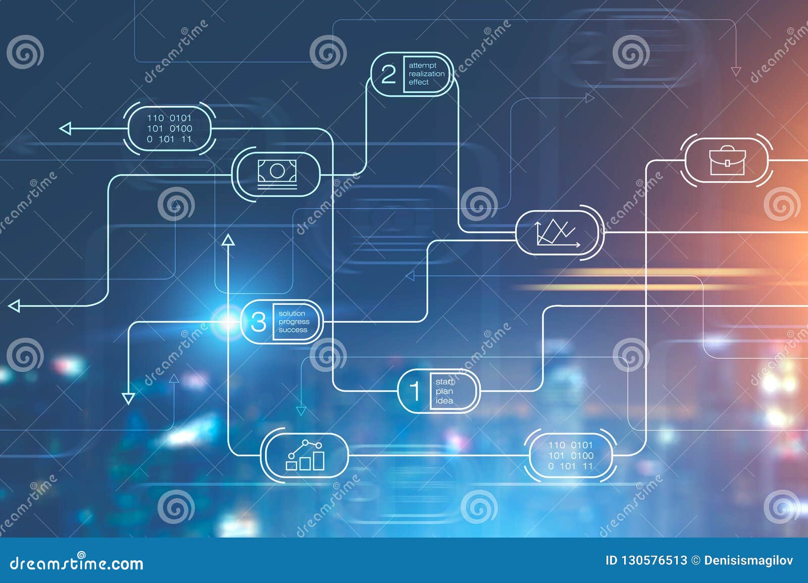 Business Scheme Interface, City Stock Illustration - Illustration of ...