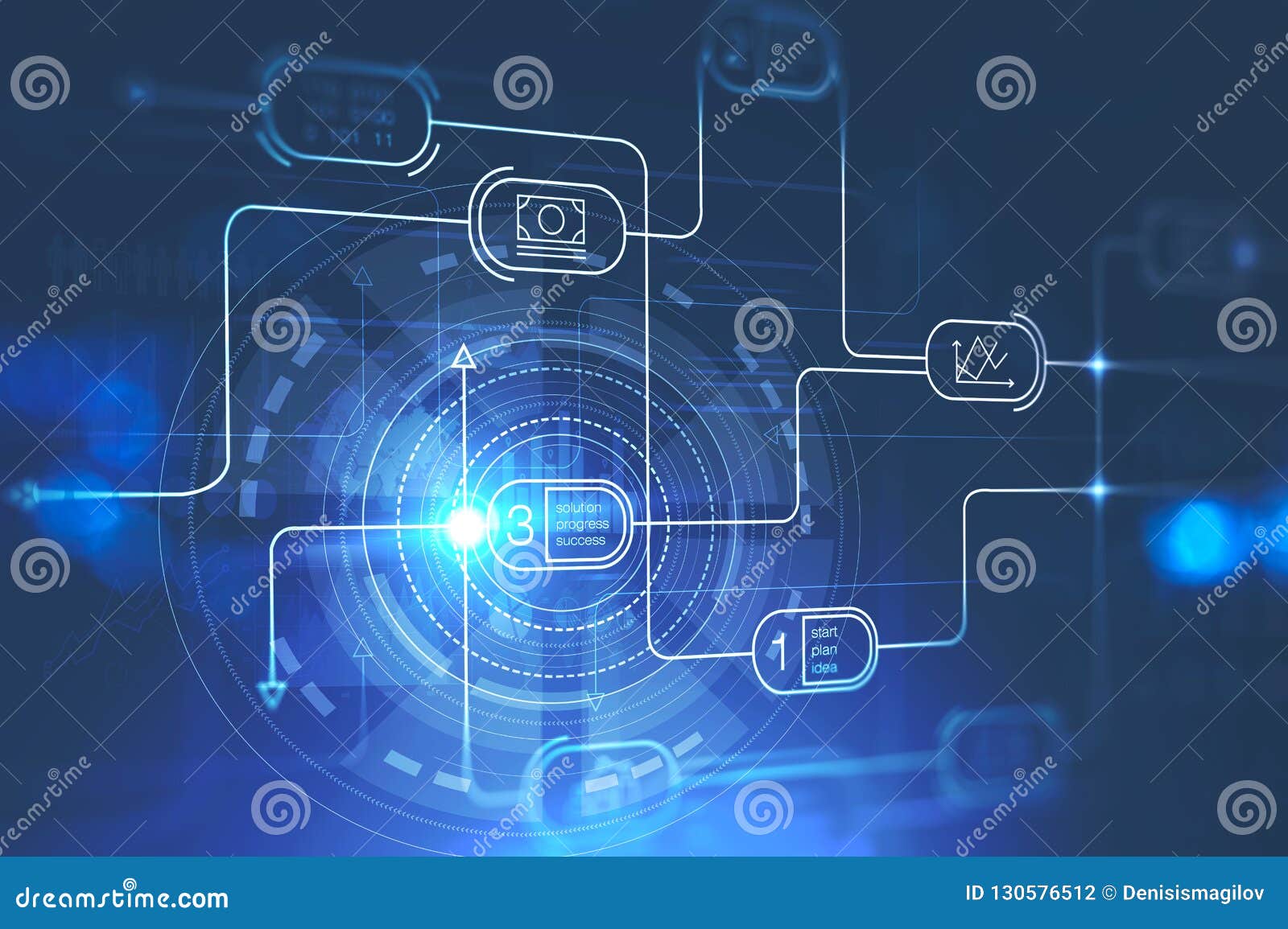 Business Scheme Interface, Hud Stock Illustration - Illustration of ...