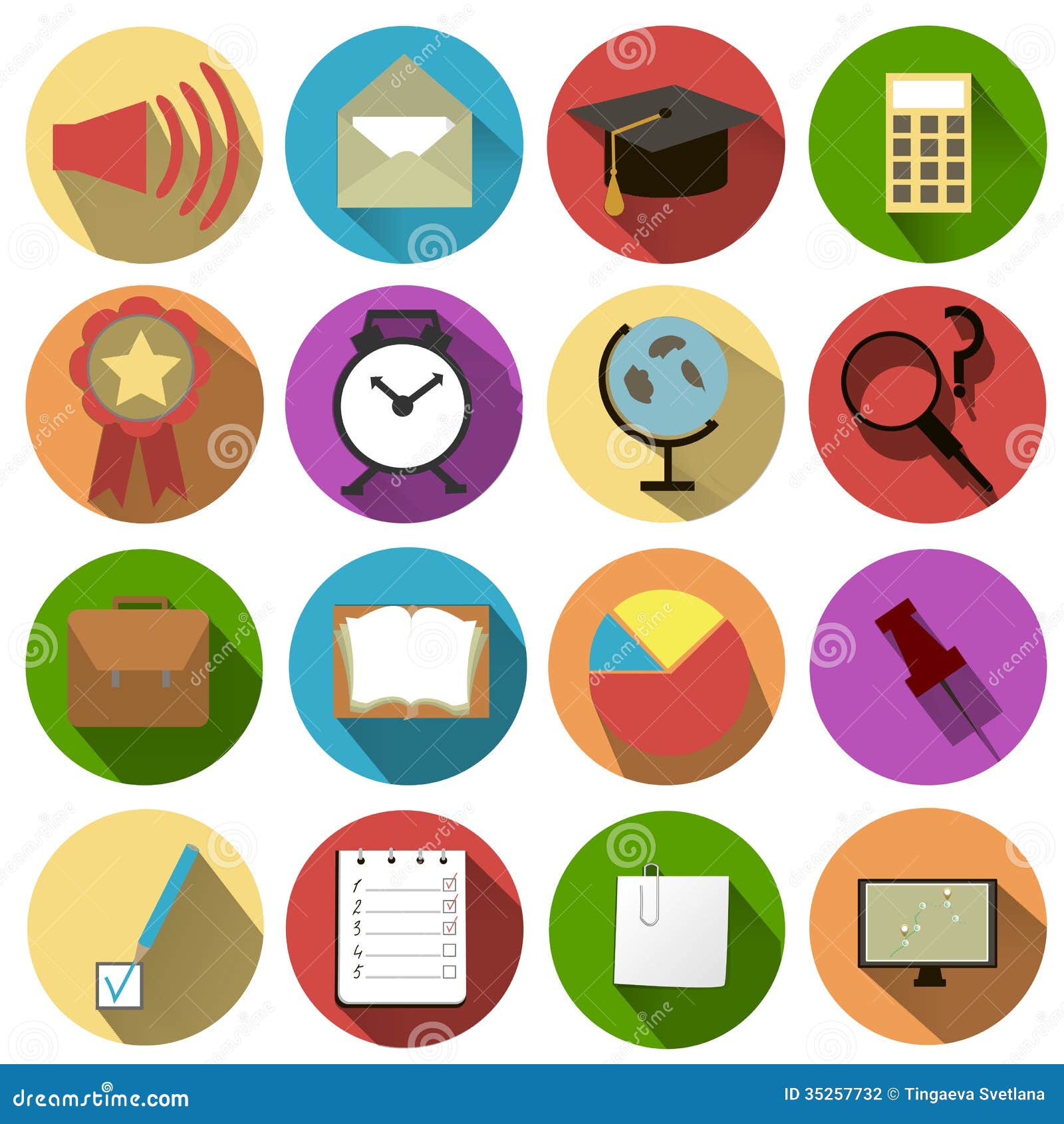 Business and School of Icons Stock Vector - Illustration of color ...