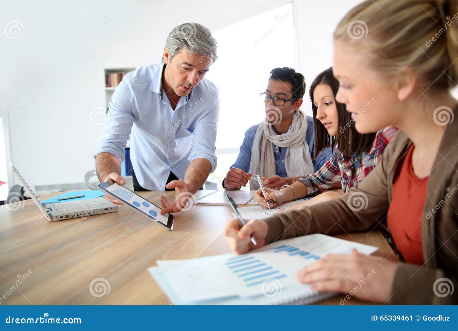 Business School Students in Class Stock Image - Image of teacher ...