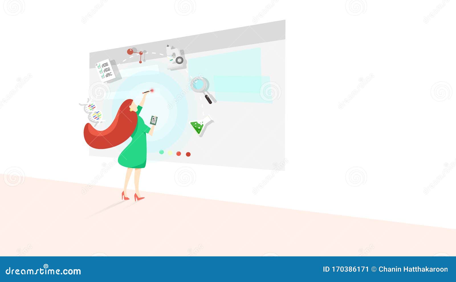 Business Science Woman with Technology, People Character Vector Stock ...