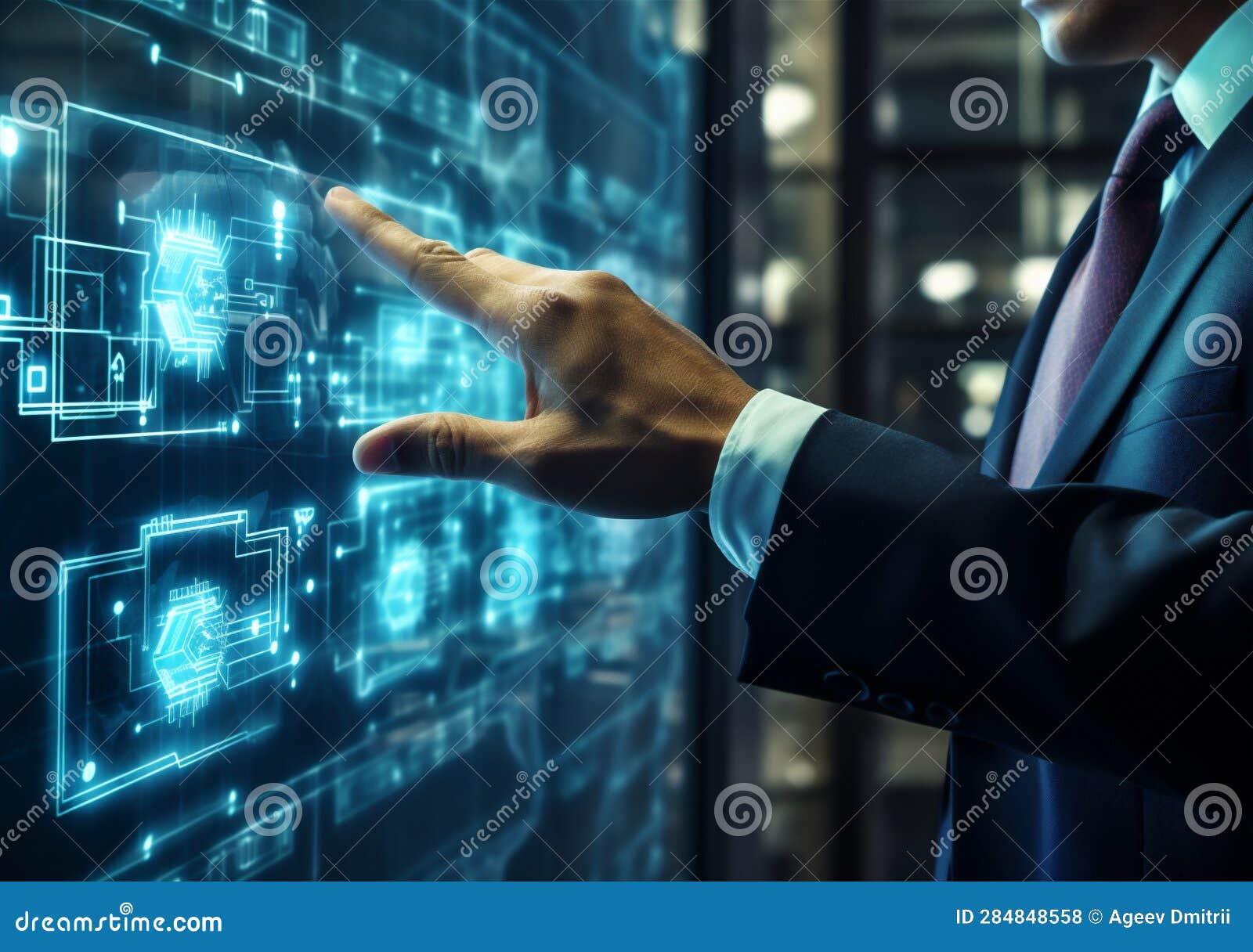 Business Screen Virtual Technology Digital Futuristic Display ...