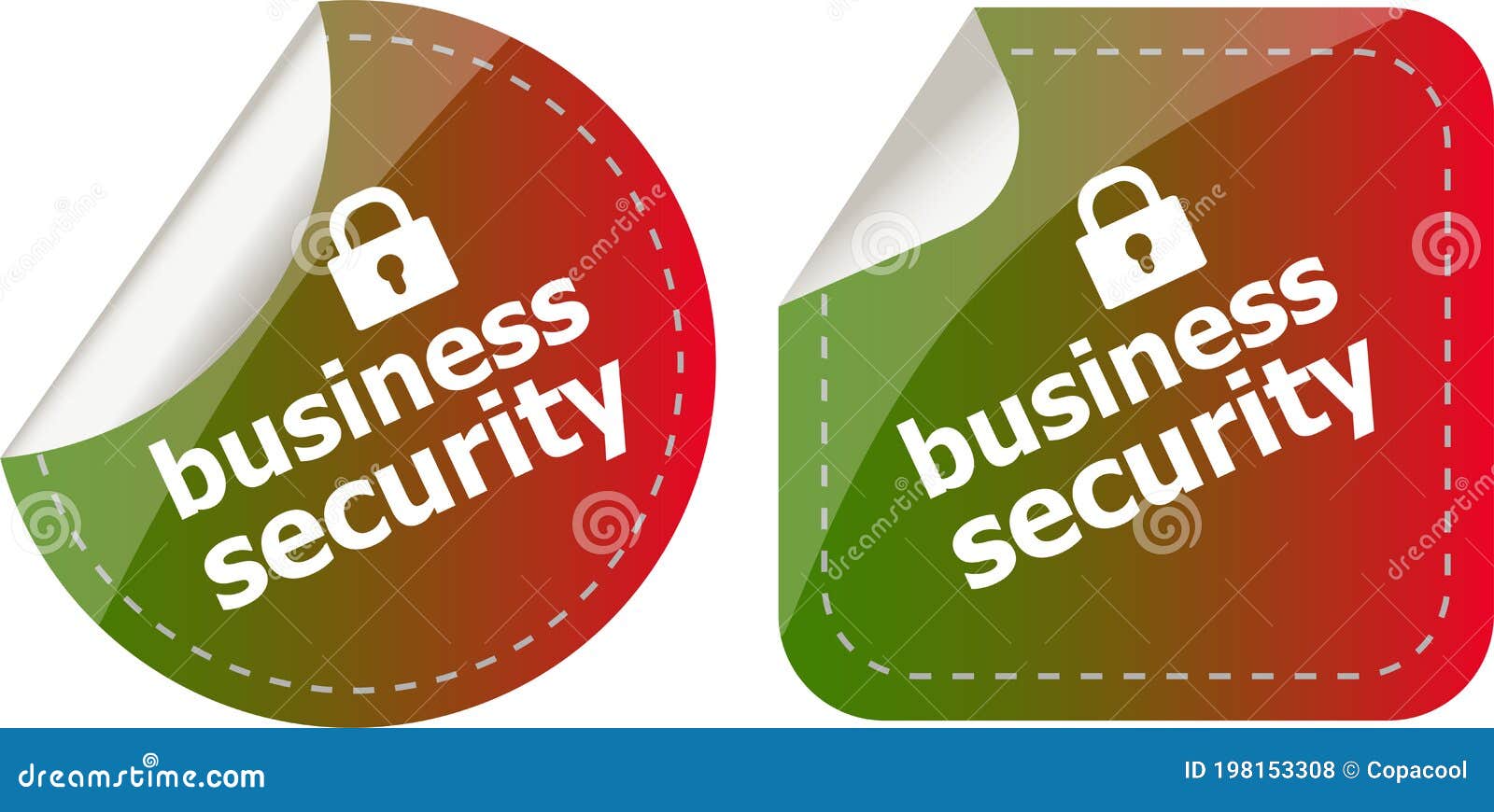 Business Security Stickers Label Tag Set Isolated on White Stock ...
