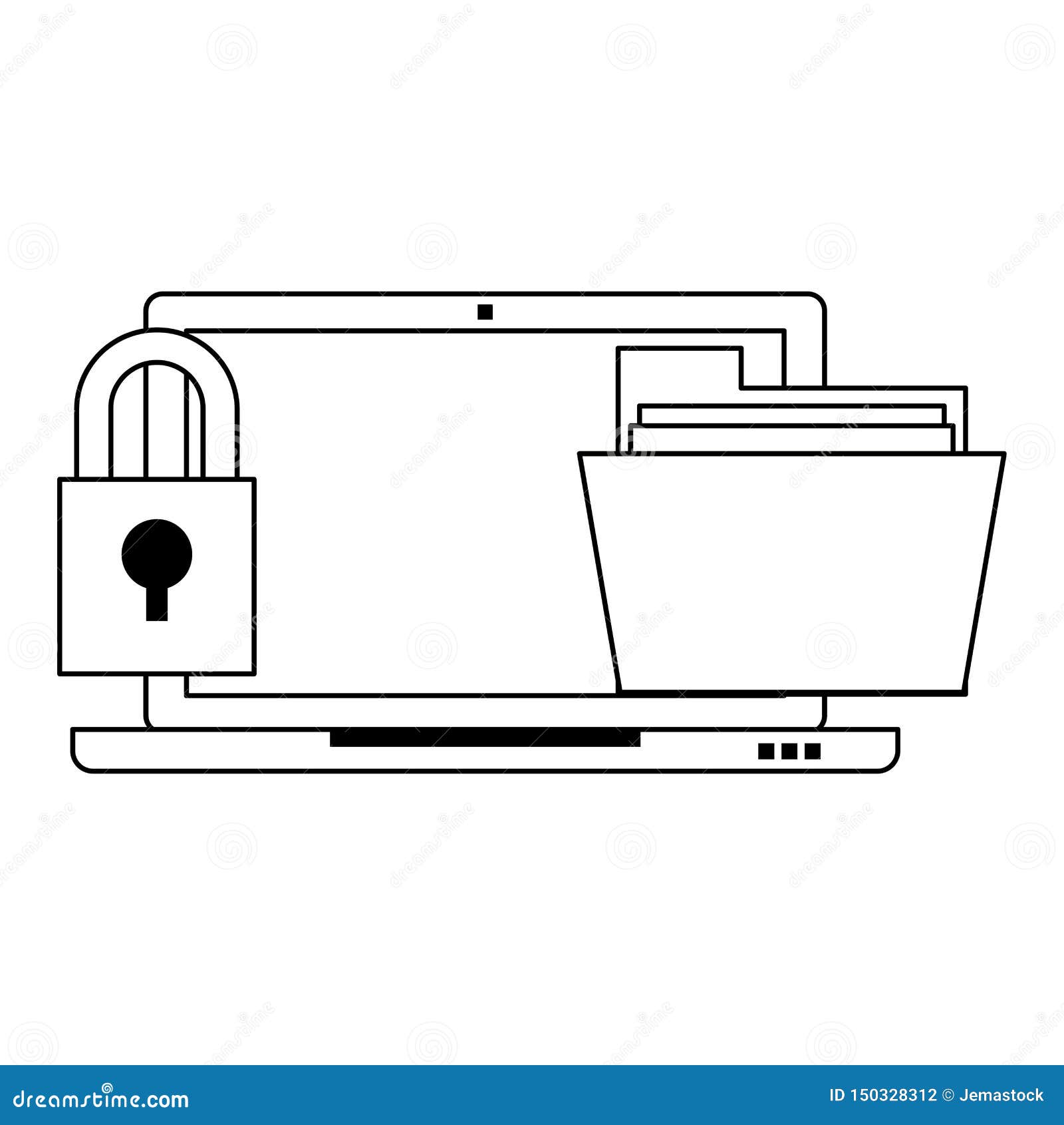 Business and Security System Symbols in Black and White Stock Vector ...