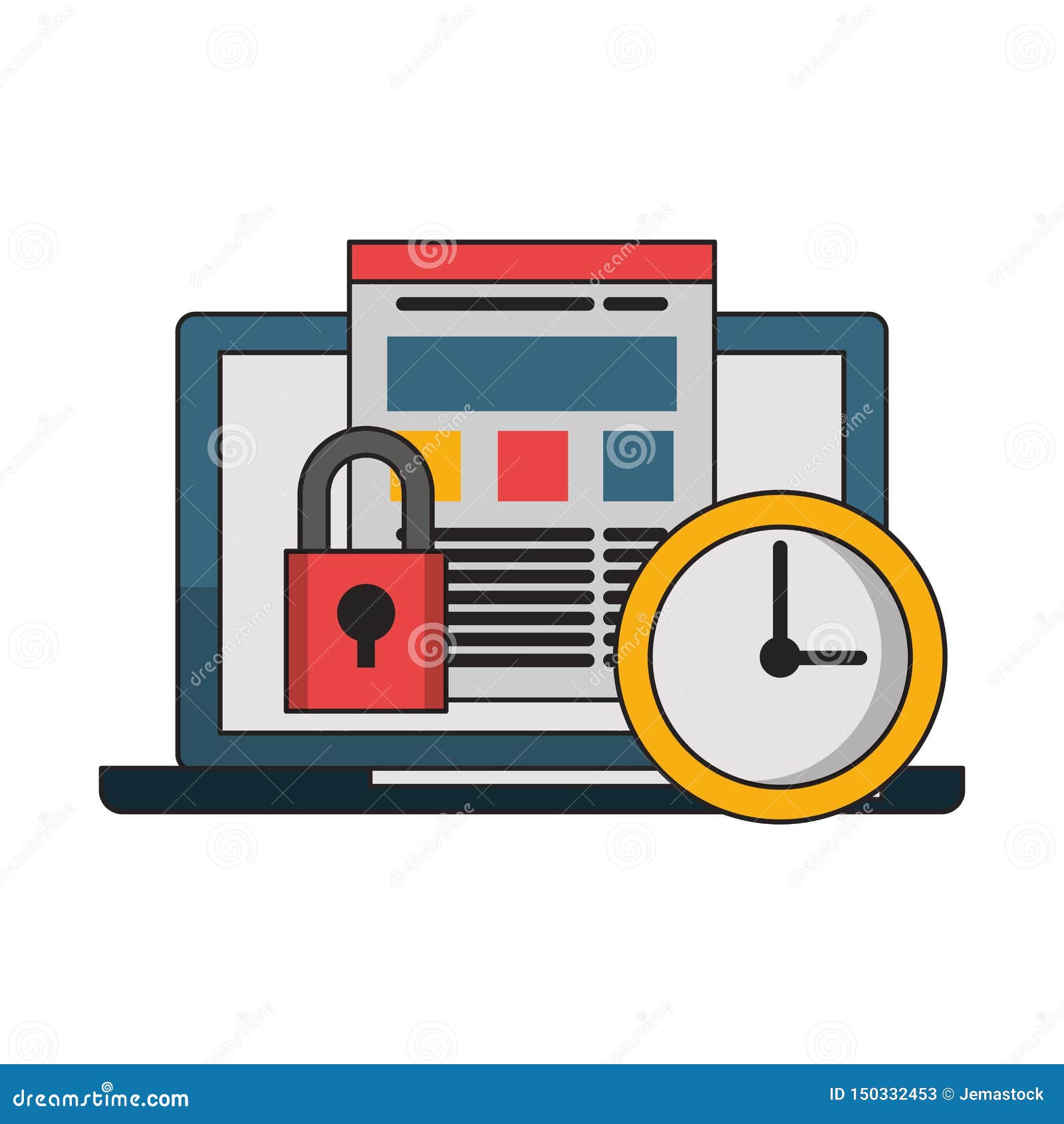 Business and Security System Symbols Stock Vector - Illustration of ...