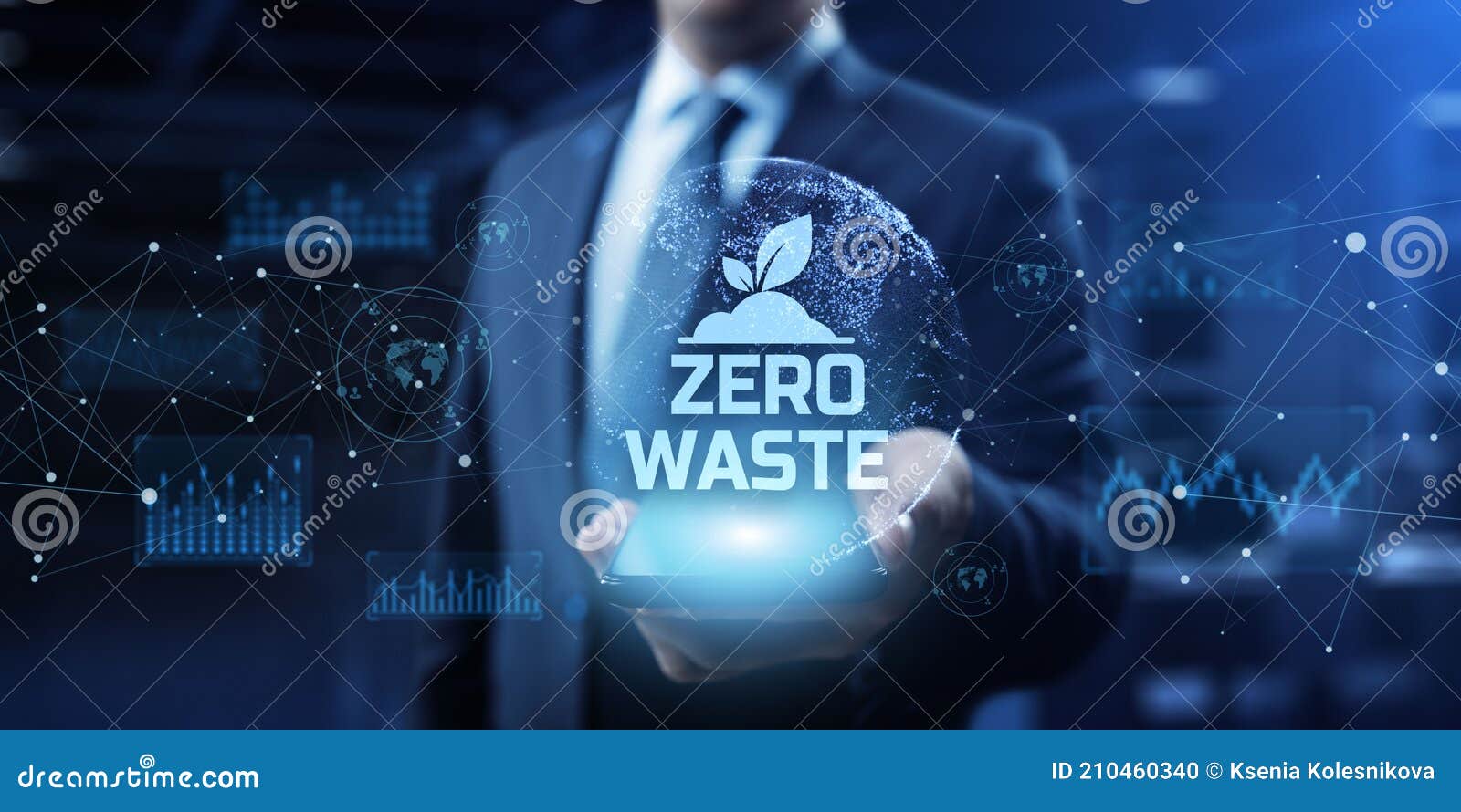 Business Selecting Zero Waste on Virtual Screen. Eco Friendly Nature ...
