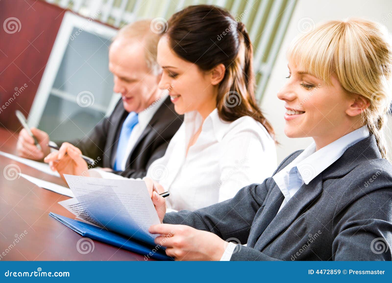 Business seminar stock image. Image of friends, paperwork - 4472859