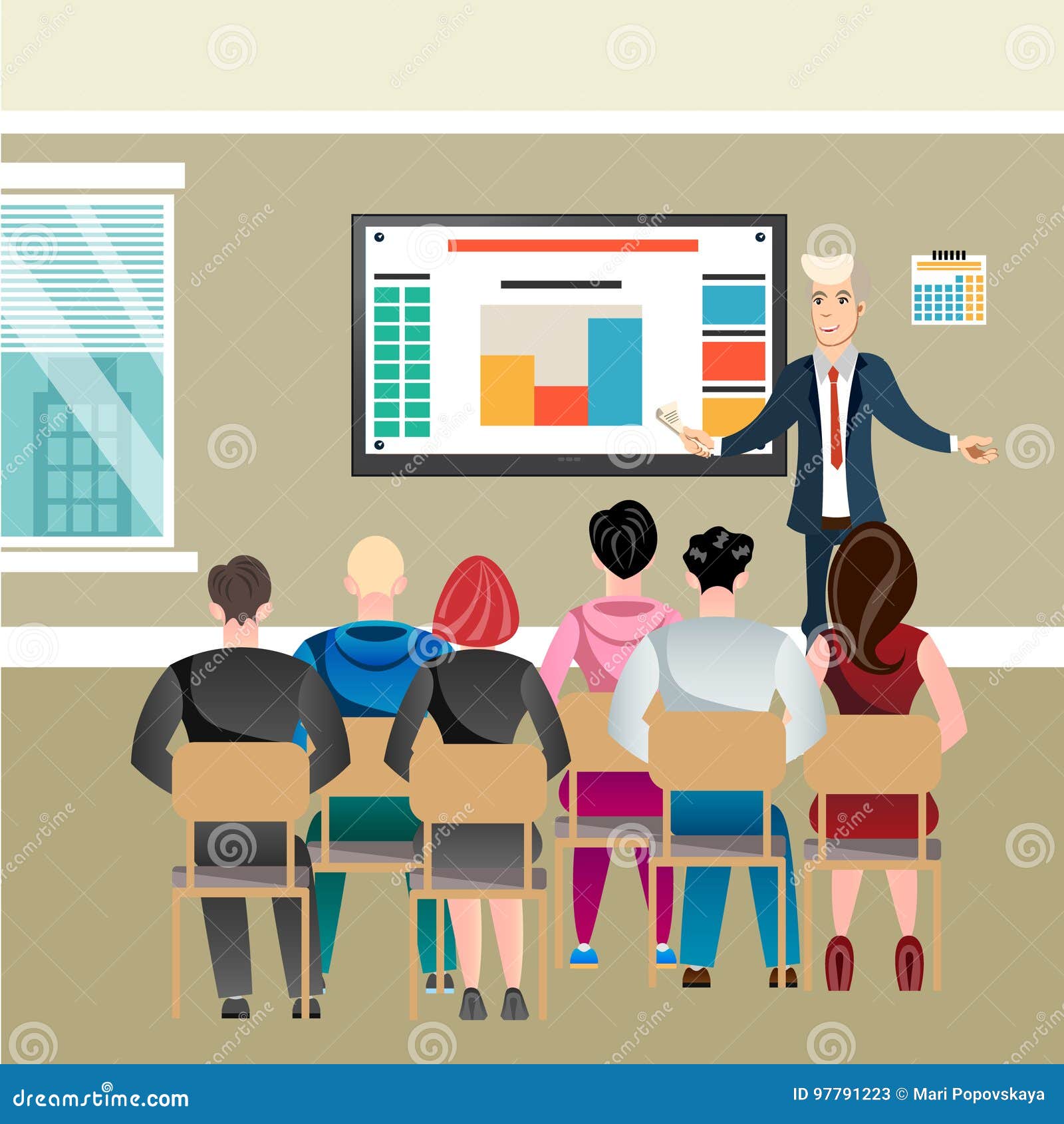 Business Seminar in Office with People Stock Vector - Illustration of ...