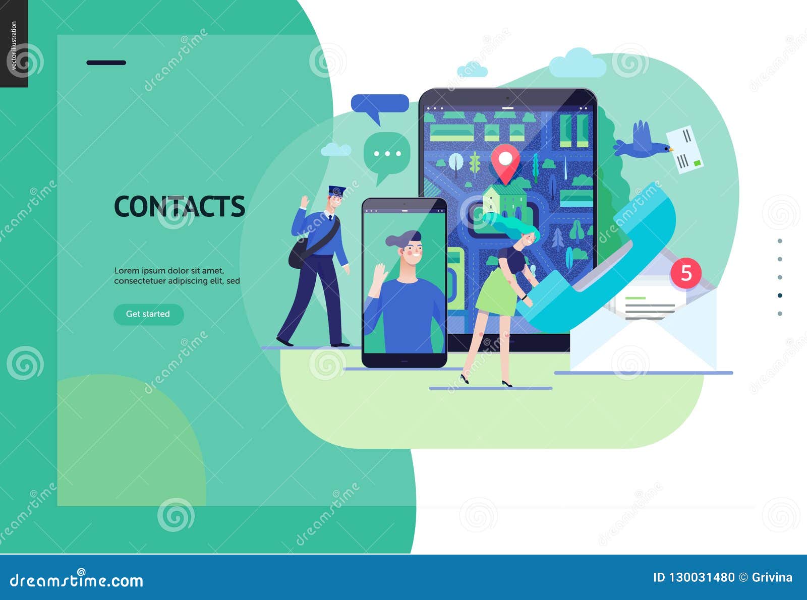 Business Series - Contacts Web Template Stock Vector - Illustration of ...