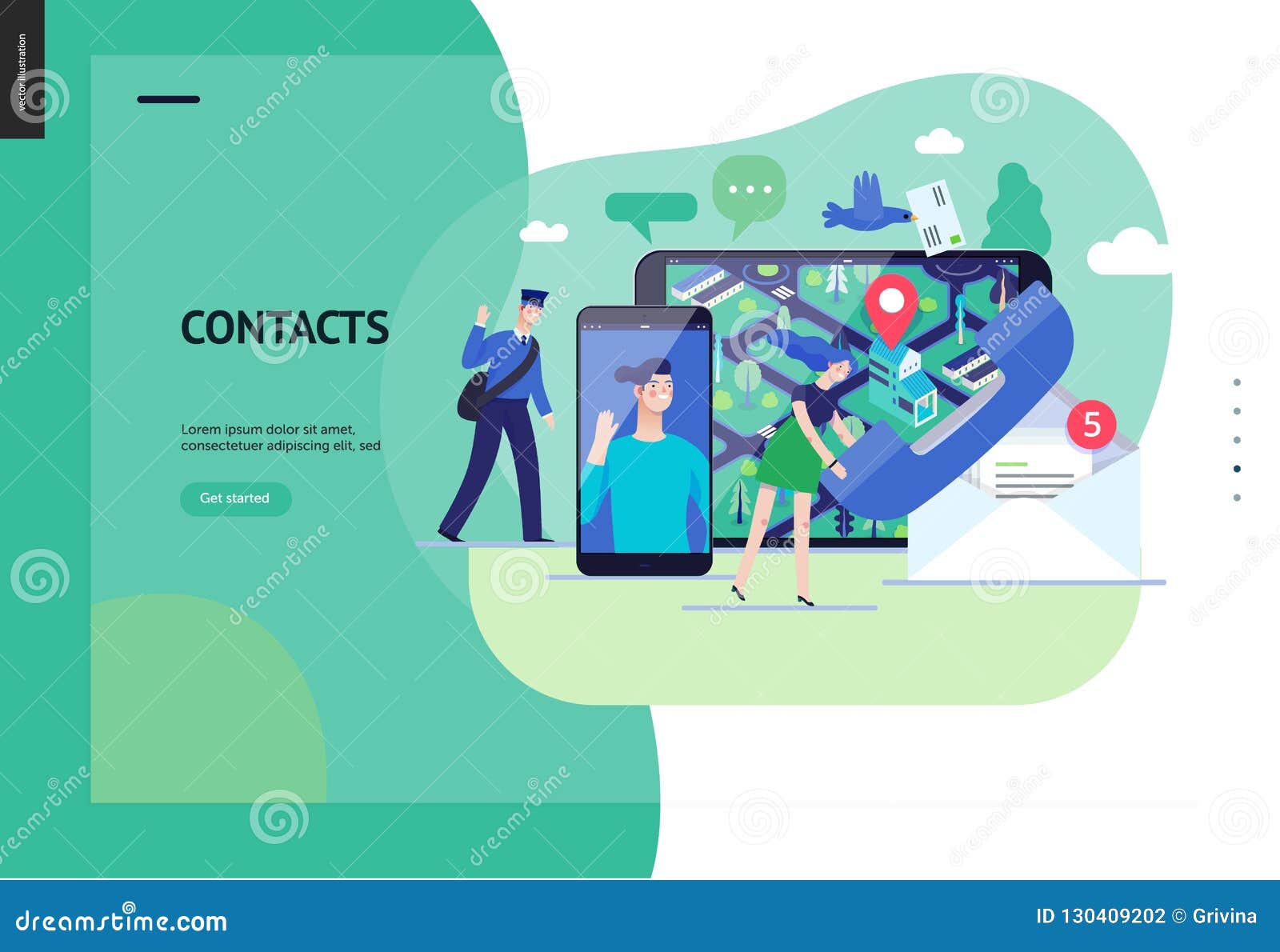 Business Series - Contacts Web Template Stock Vector - Illustration of ...