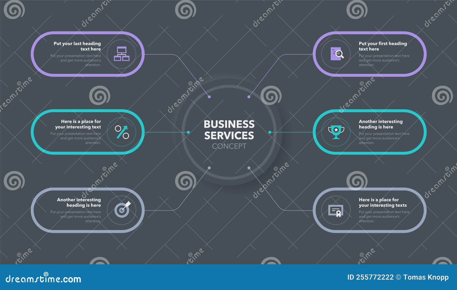 Modern Business Services Concept - Dark Version Stock Vector ...