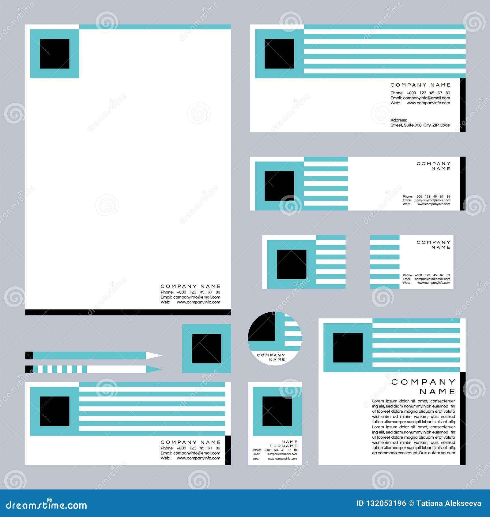 Business Set of Geometric Corporate Design Stock Illustration ...