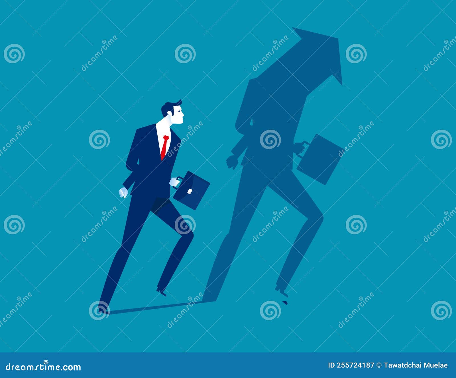 Business Shadow Head Arrow and Direction. Business Vector Illustration ...