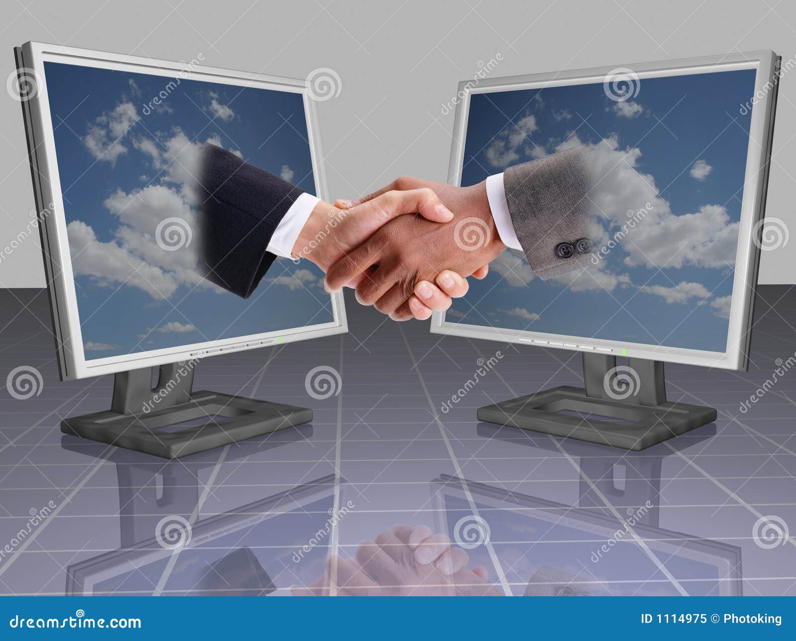 BUSINESS SHAKE HANDS stock image. Image of laptop, businessman - 1114975