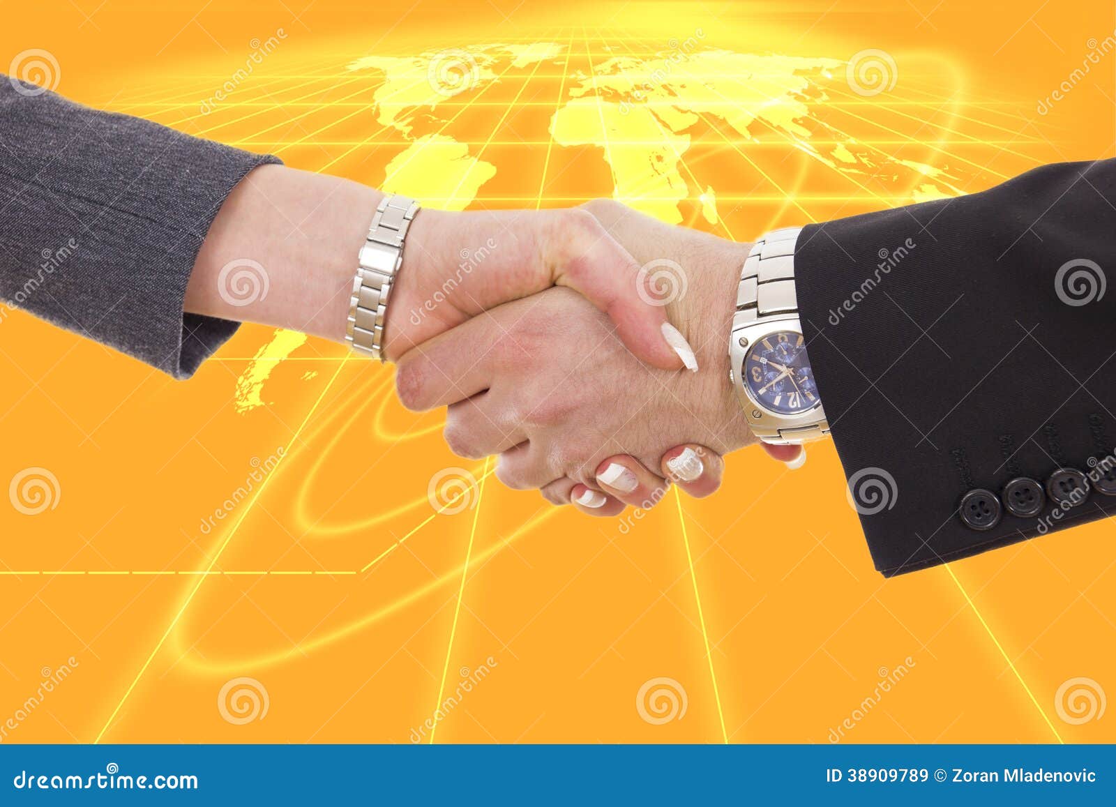 Business Shaking Hands in Front of Earth Map Stock Image - Image of ...
