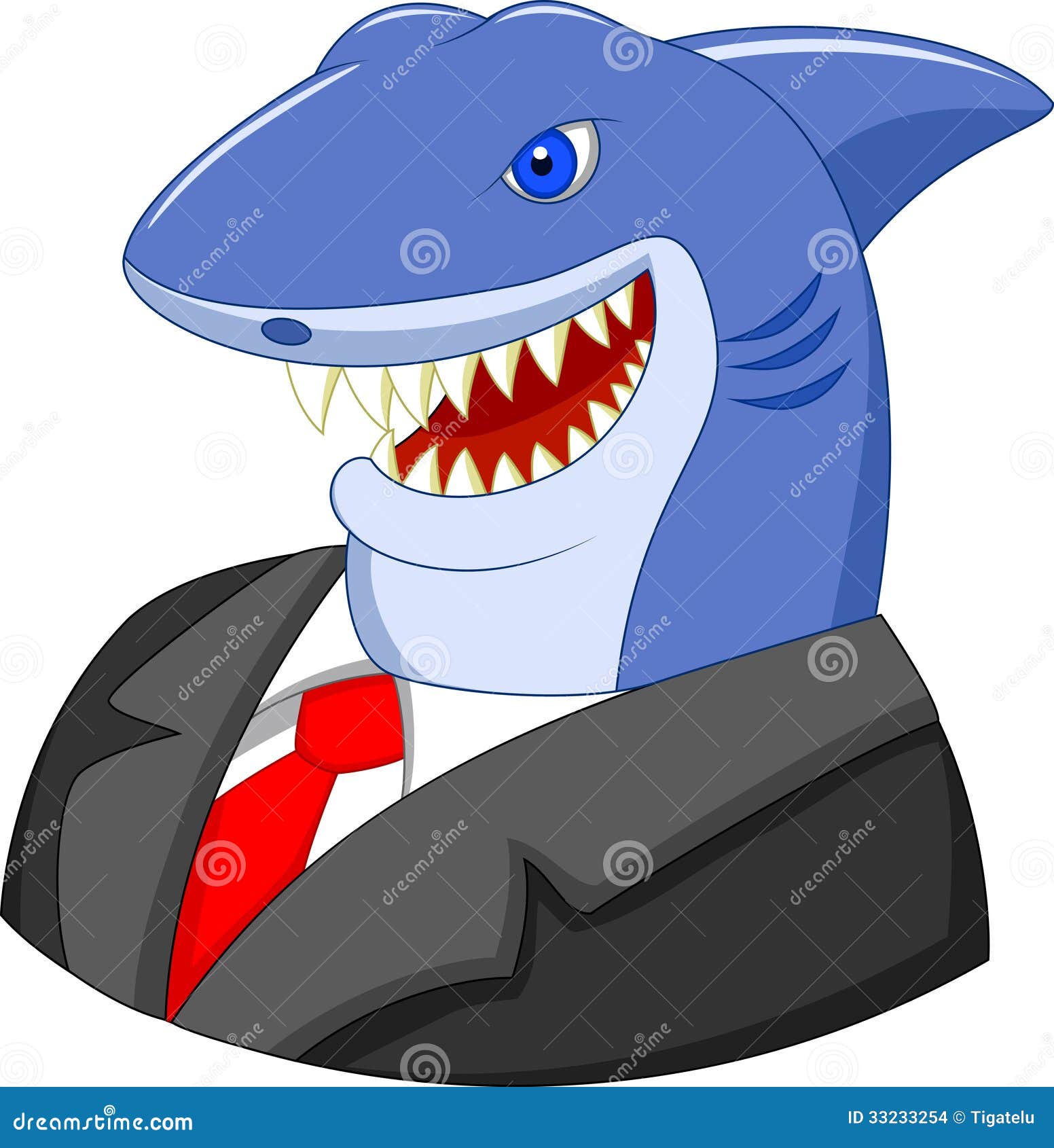Business Shark Cartoon Vector Illustration | CartoonDealer.com #33233254