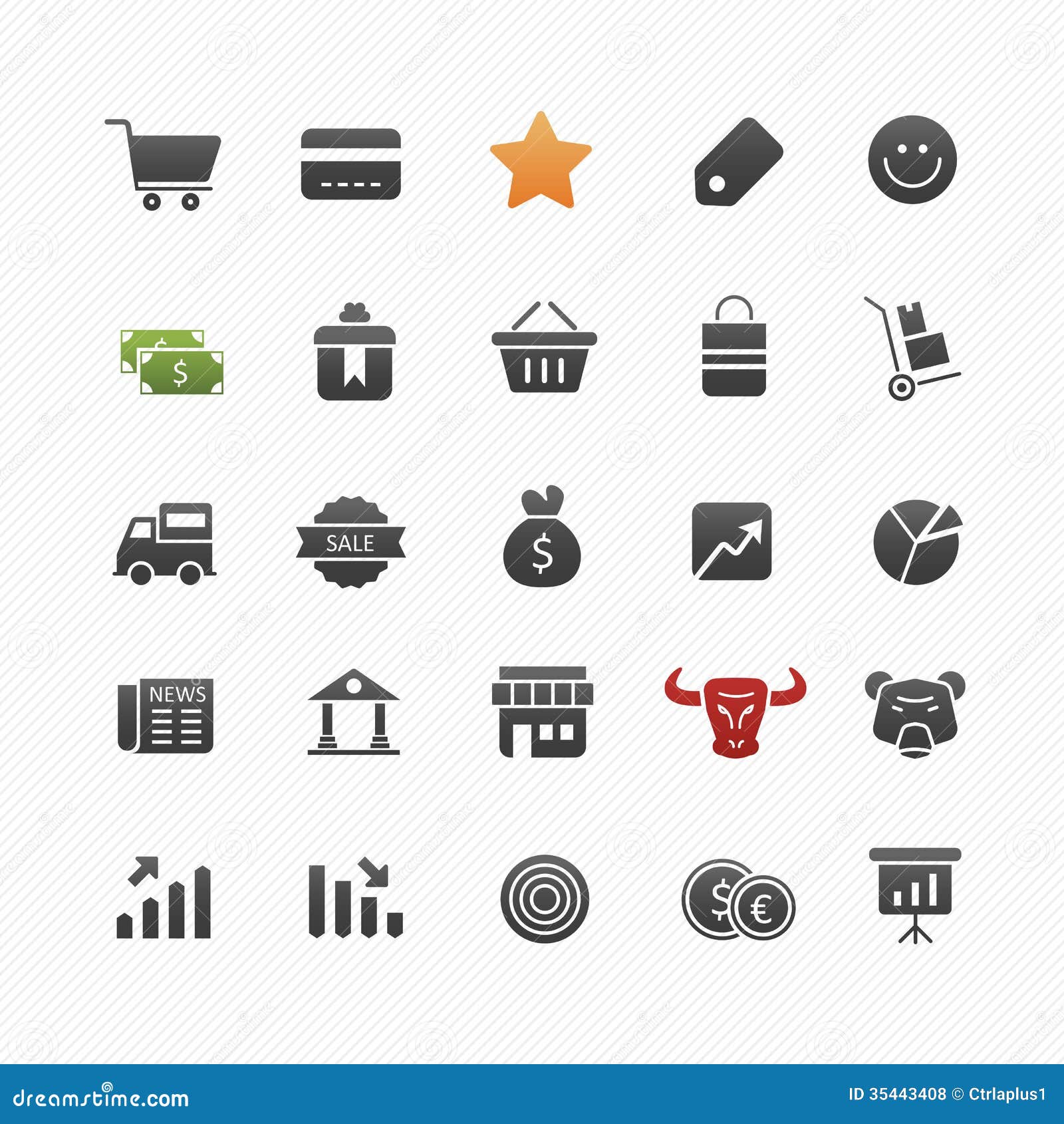 Business and Shopping Vector Symbol Icon Set Stock Vector ...
