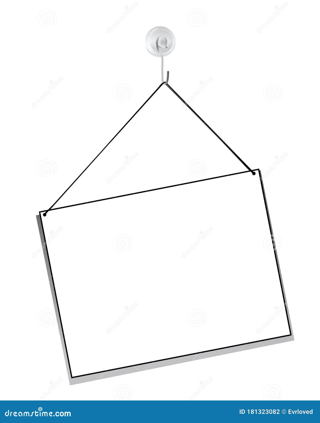 Blank Hanging Door Sign with Suction Cup. Stock Vector - Illustration ...