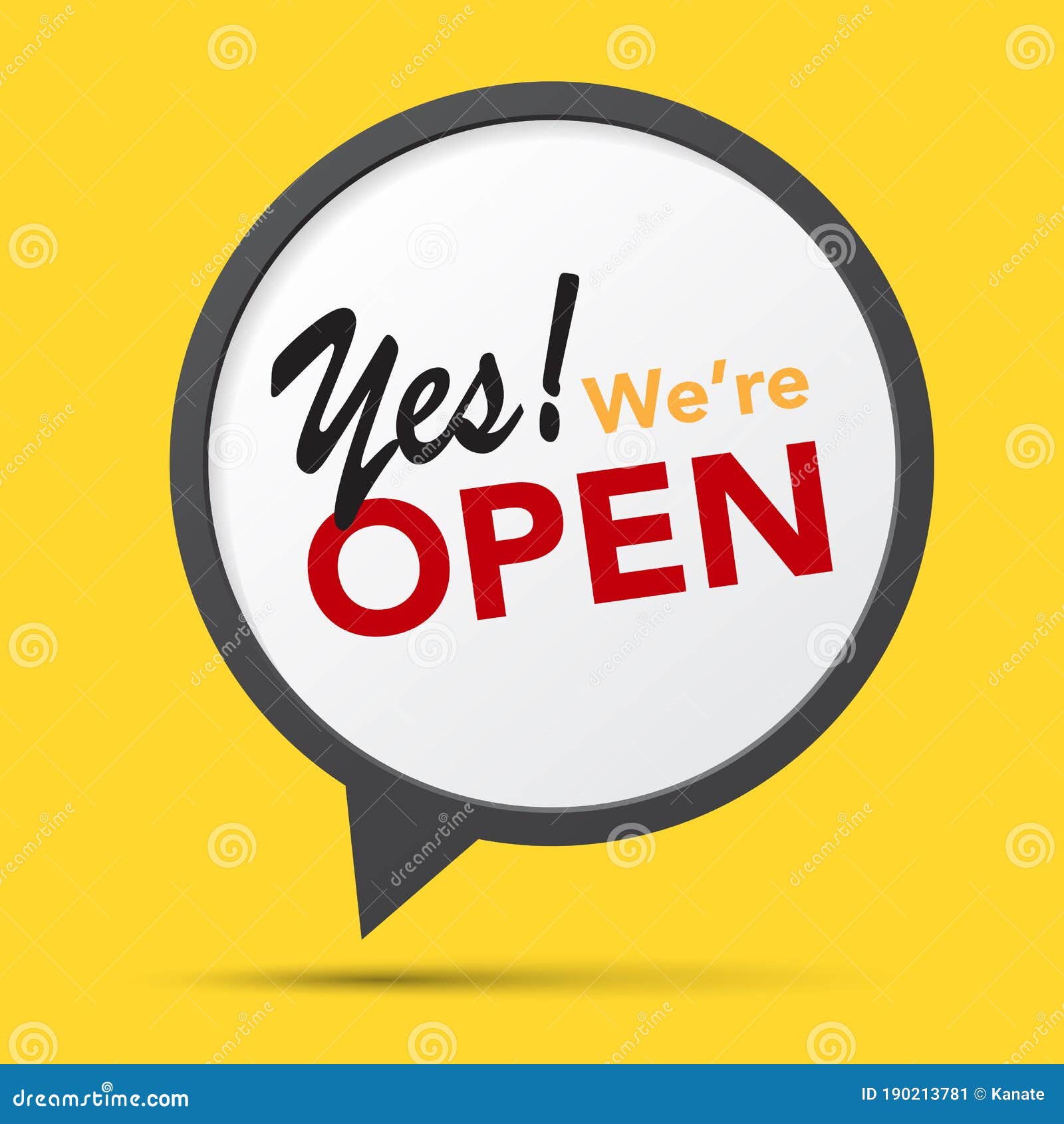 A Business Sign that Says ` Yes., we`re Open Stock Vector ...